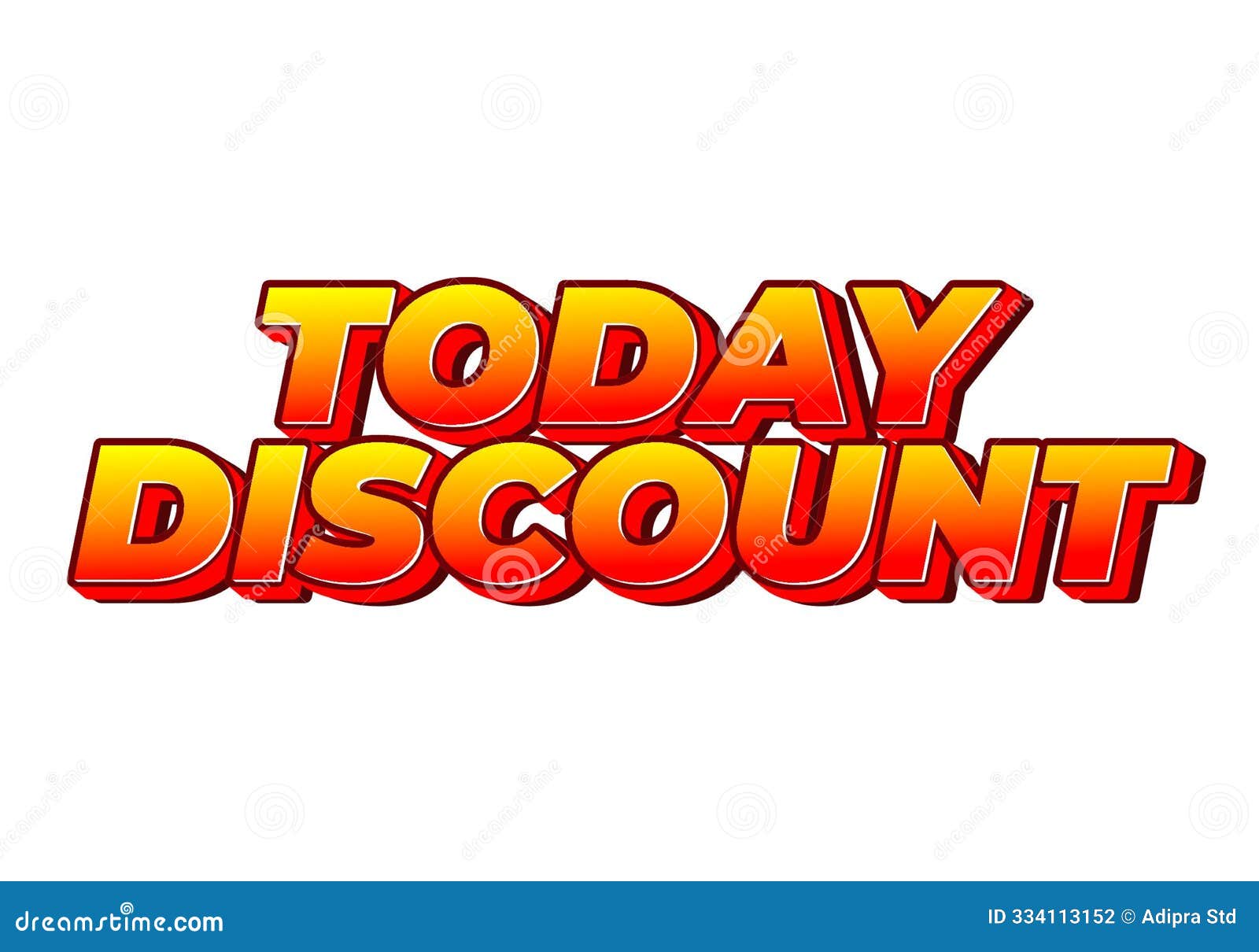 Today Discount. Text Effect in 3D Style with Modern Colors Stock Vector ...