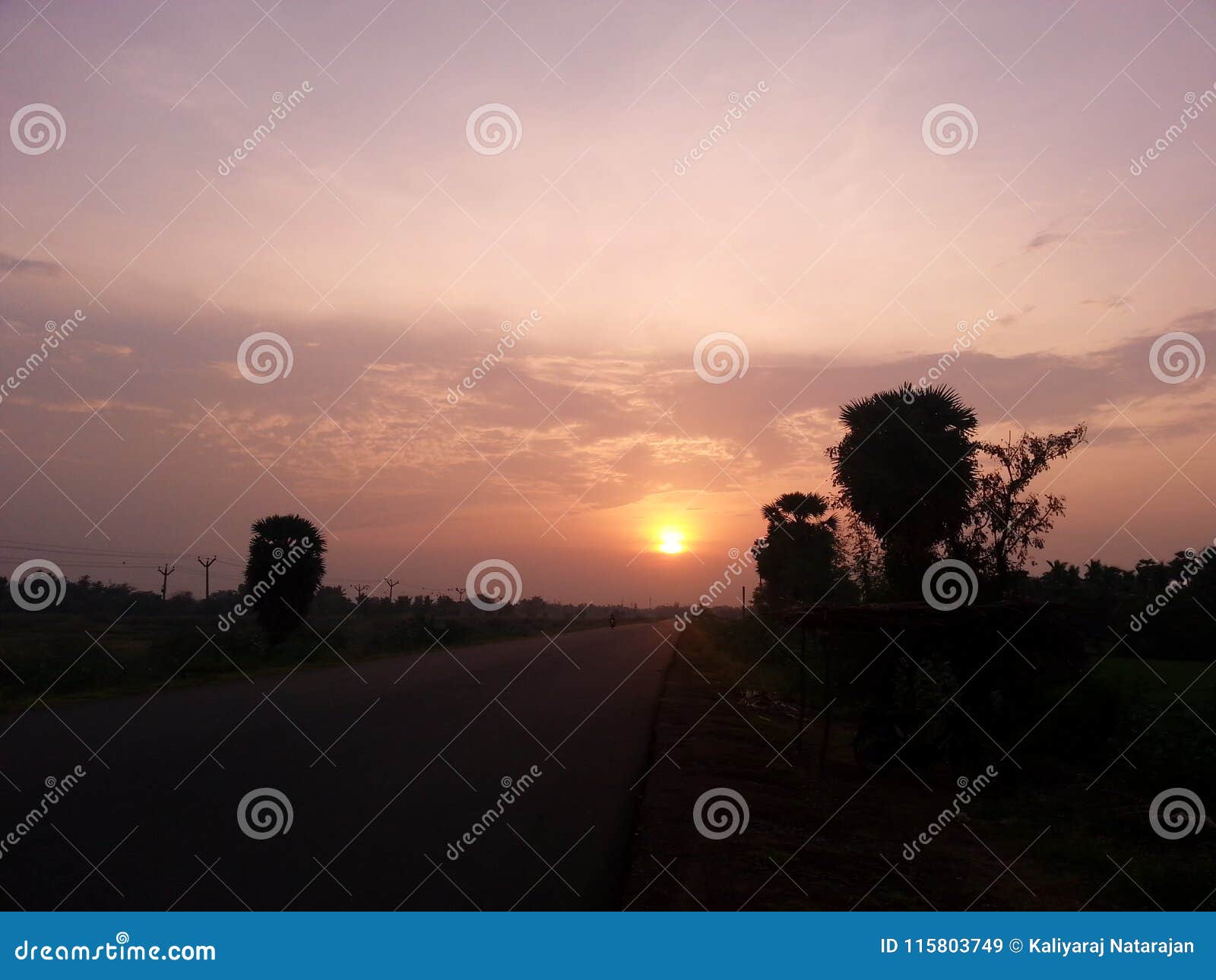 Sunset stock image. Image of begins, road, sunset, today - 115803749
