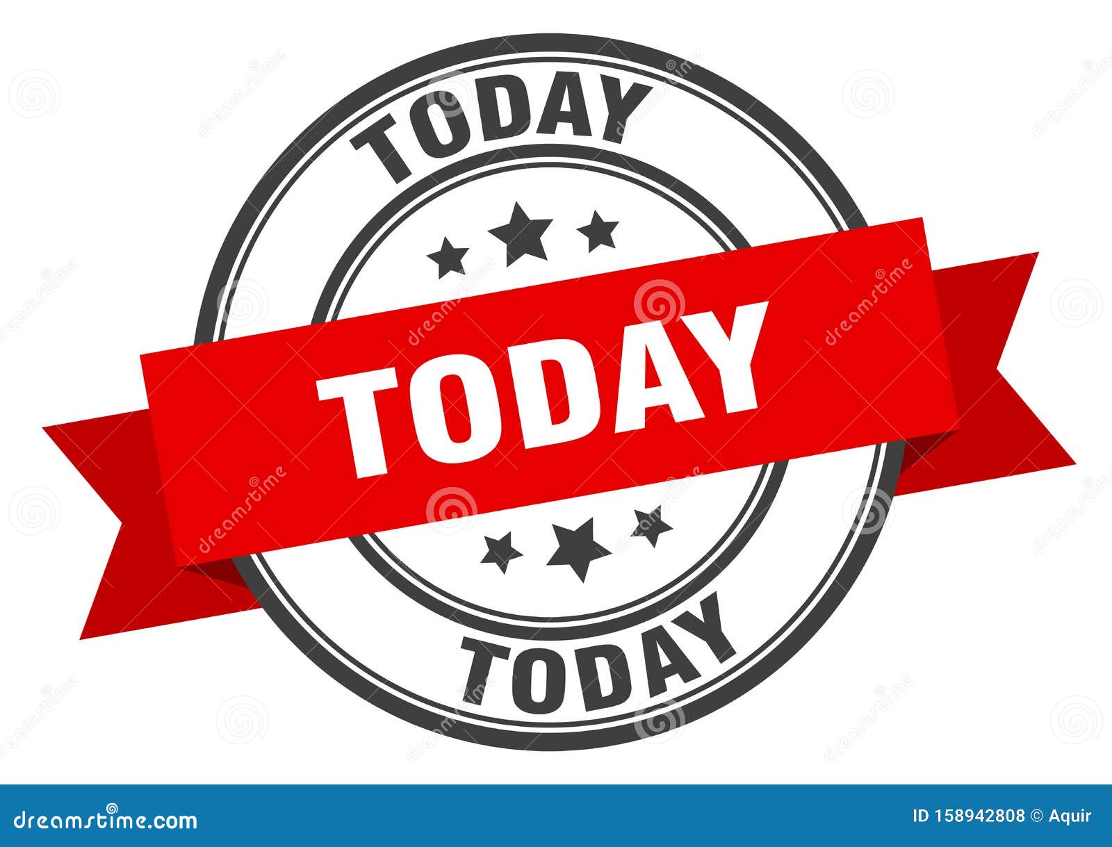 Today label stock vector. Illustration of ribbon, vector - 158942808