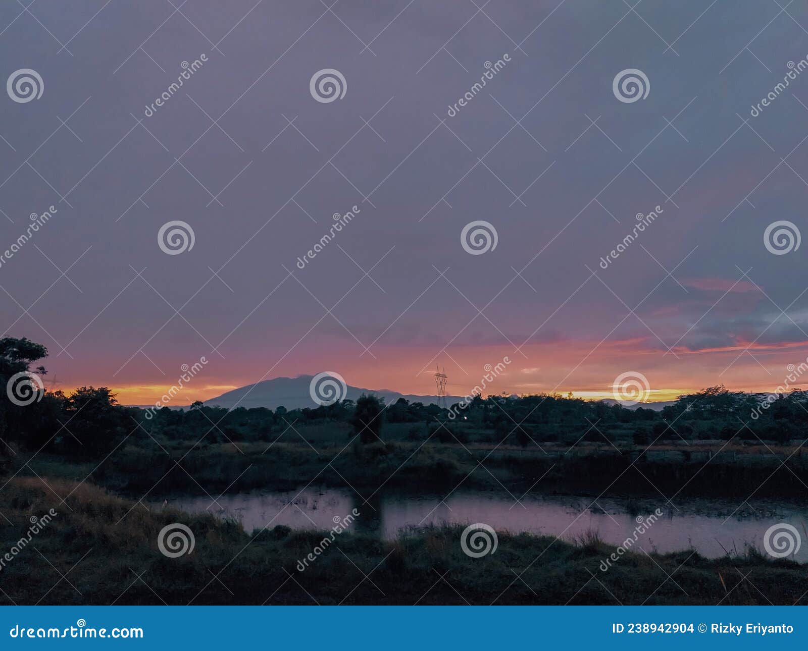 Today Landscape of Beautiful Sunset at Bogor, Indonesia Stock Photo ...