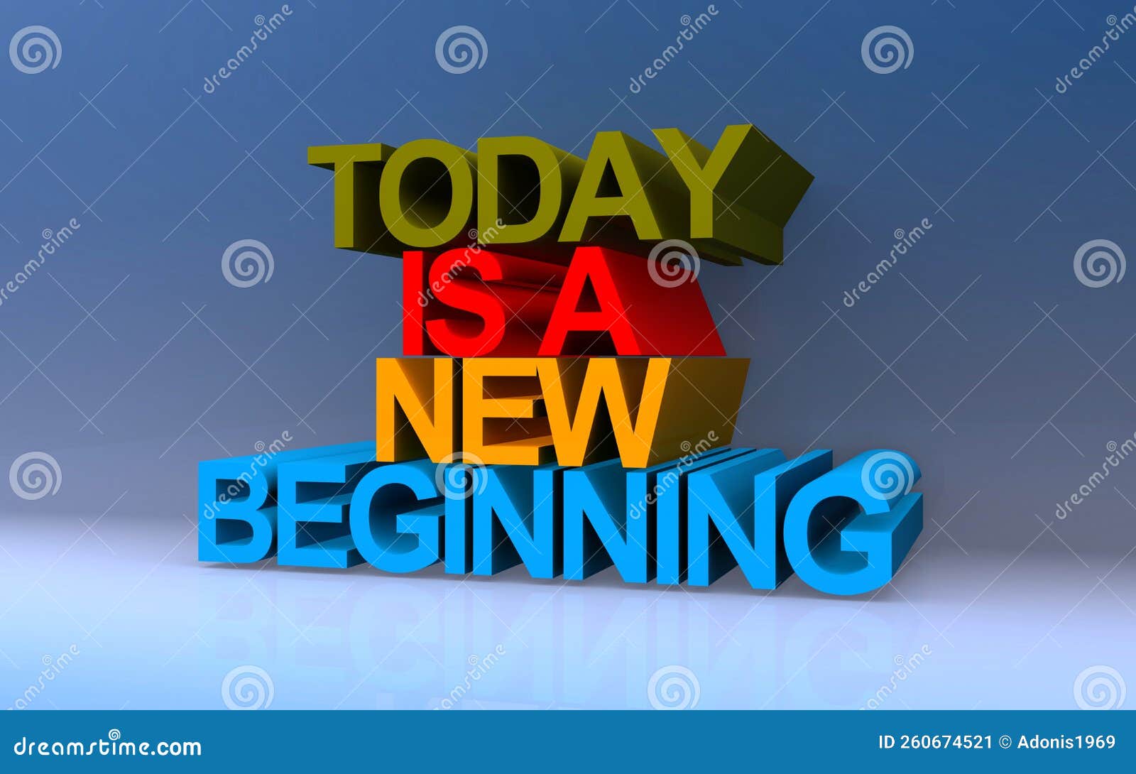 Today is a New Beginning on Blue Stock Illustration - Illustration of ...