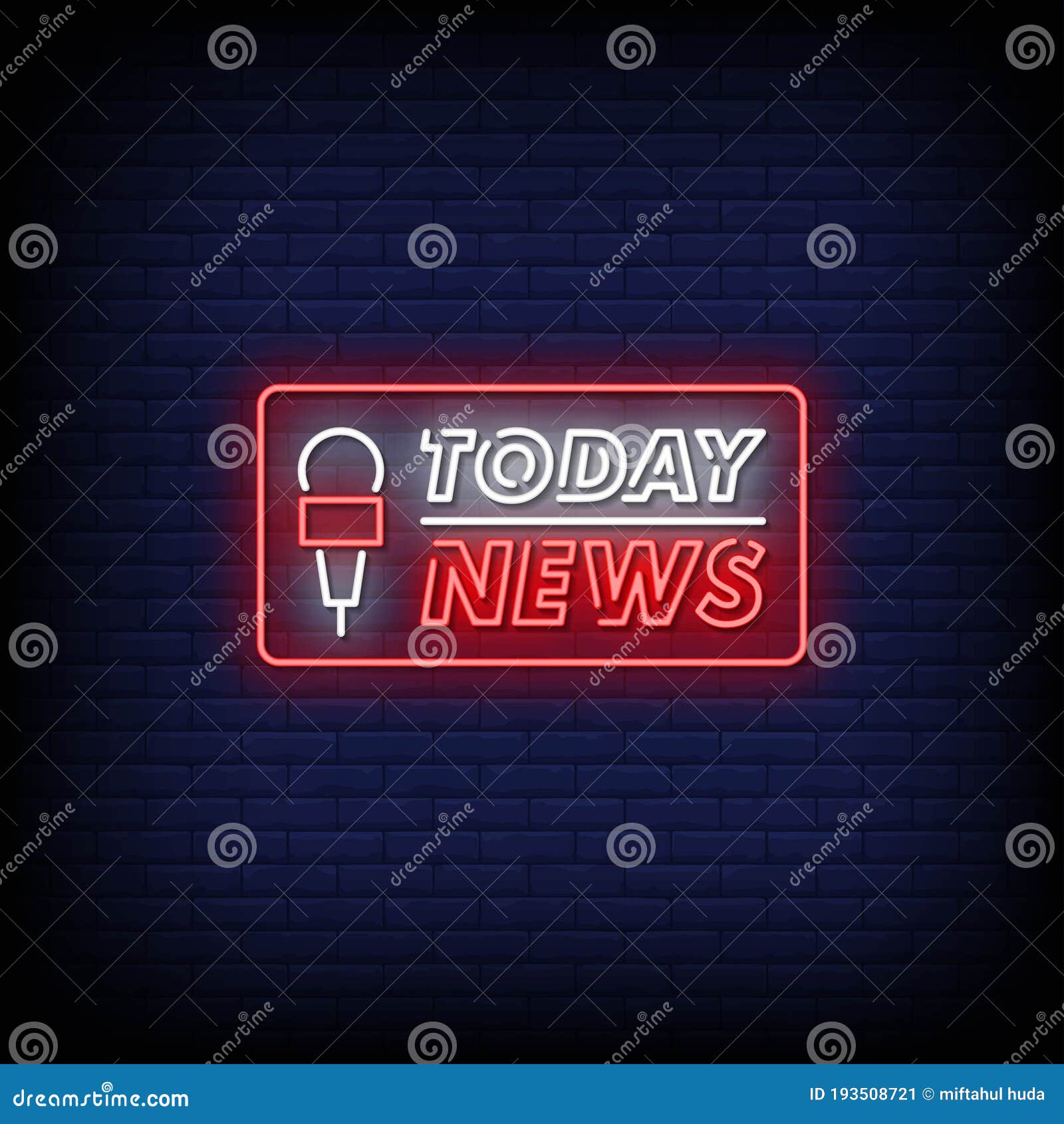 Today News Neon Signs Style Text Vector Stock Vector - Illustration of ...