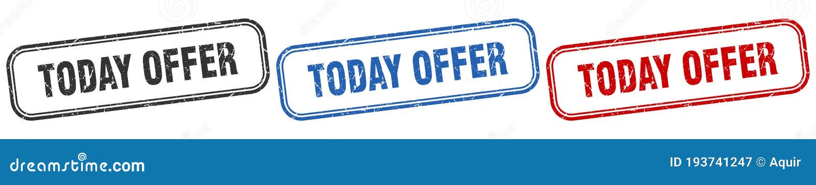 Today Offer Square Isolated Sign Set. Today Offer Stamp Stock Vector ...