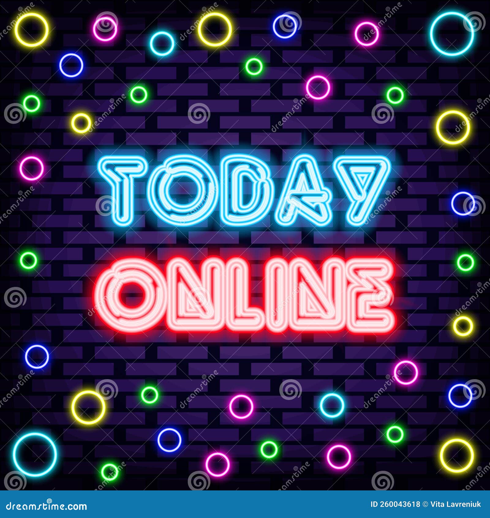 Today Online Badge in Neon Style. Neon Script. Light Art Stock Vector ...