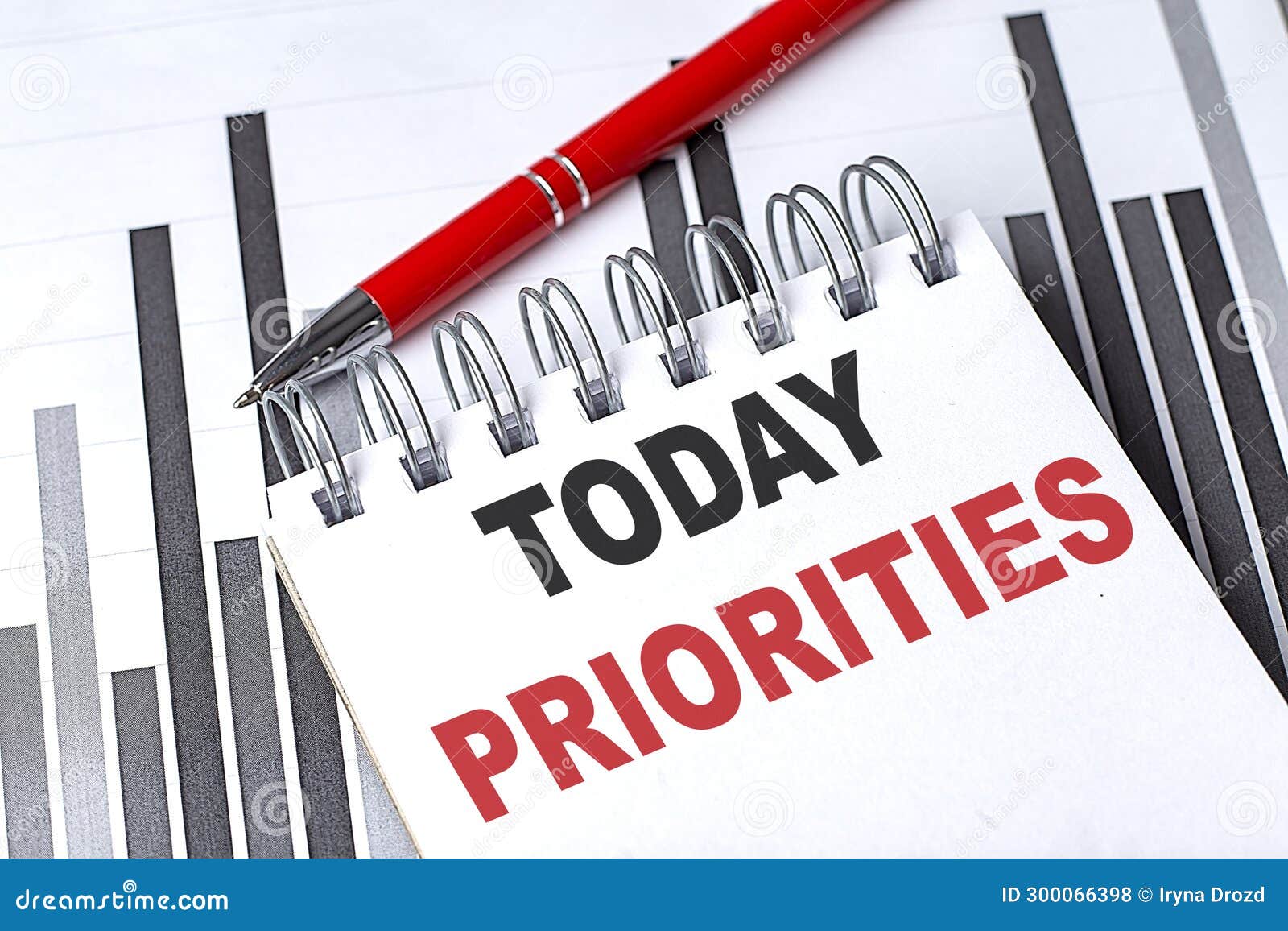 TODAY PRIORITIES Text Written on Notebook with Pen on Chart Stock Photo ...