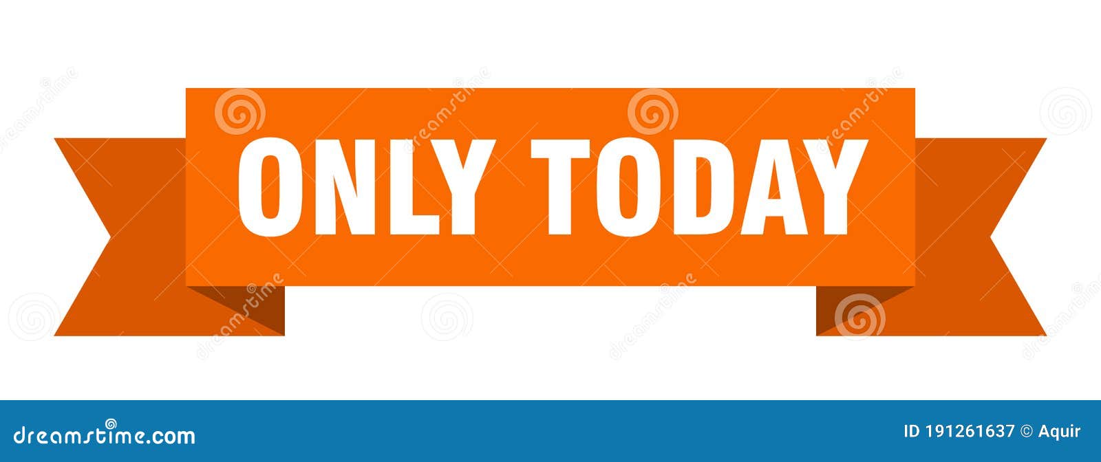 Only today ribbon. stock vector. Illustration of orange - 191261637