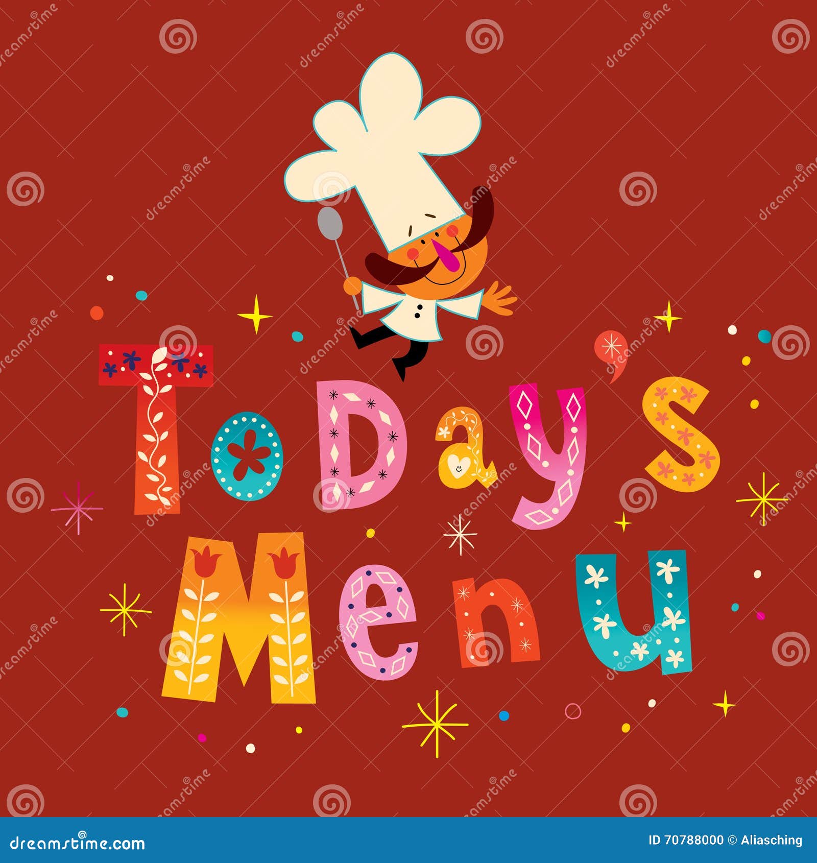 Today s menu stock vector. Illustration of kitchen, retro - 70788000