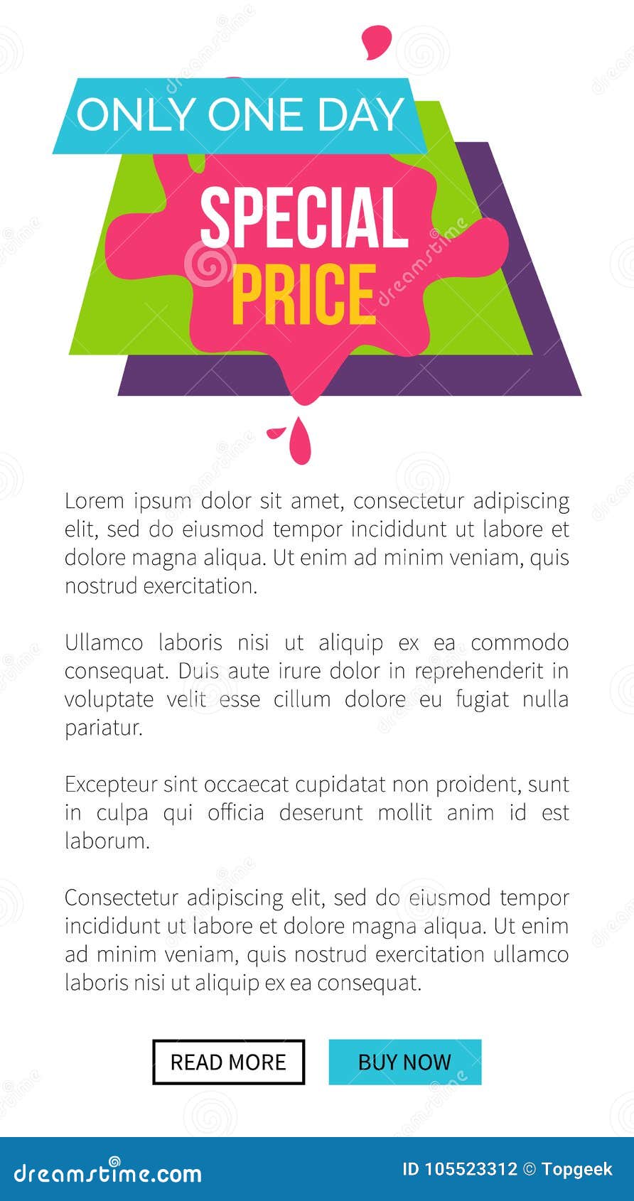 Only Today Special Price, Single Web Page S Stock Vector - Illustration ...