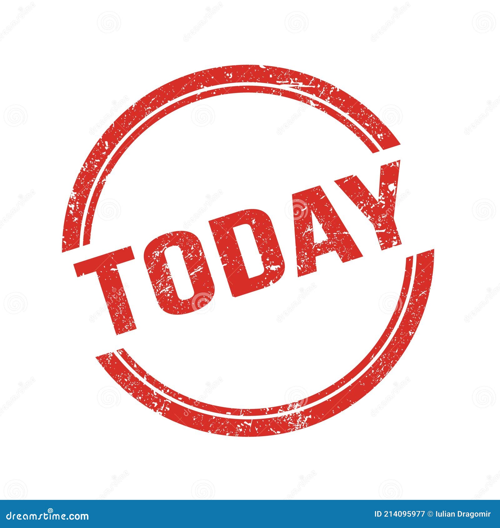 TODAY Text Written on Red Grungy Round Stamp Stock Illustration ...