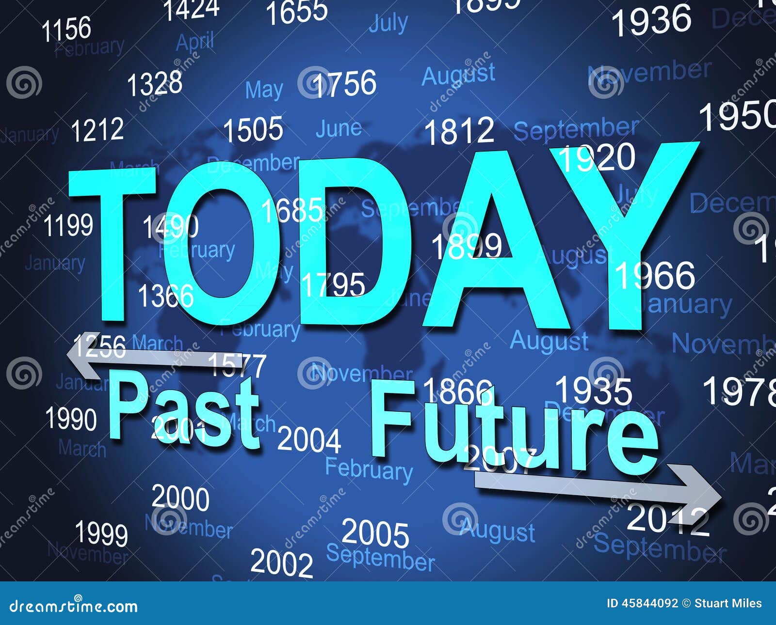 Today Time Represents at the Moment and Ended Stock Illustration ...