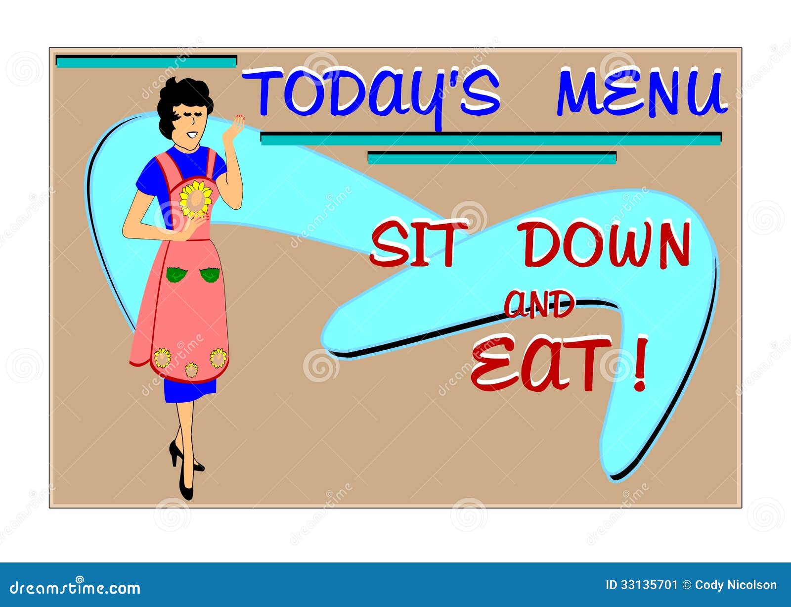 Todays menu stock vector. Illustration of text, sign - 33135701