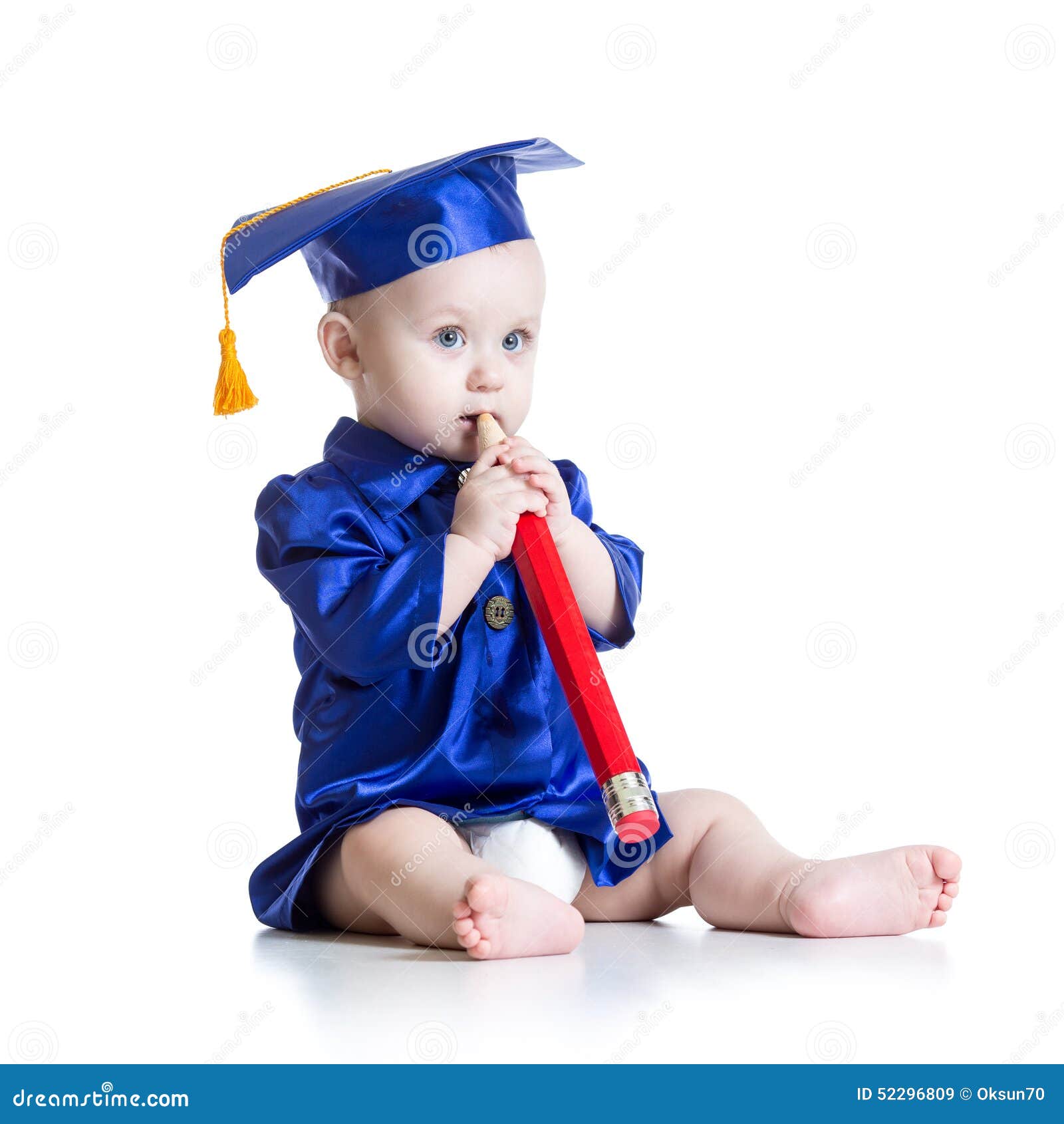 Toddler in Academician Clothes Stock Image - Image of childhood, learn ...