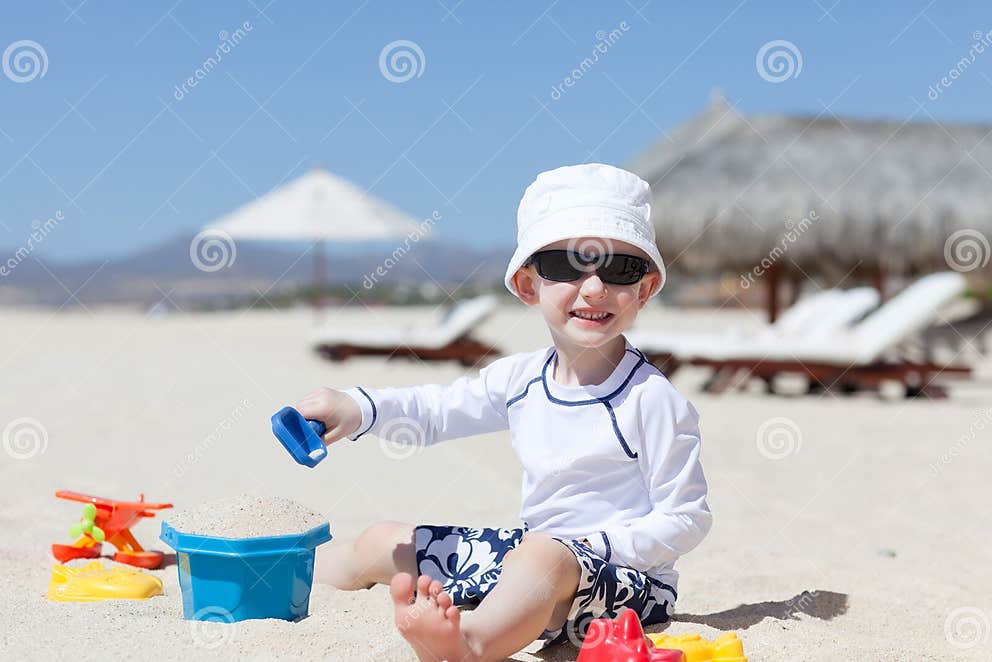 Toddler at the beach stock photo. Image of happy, play - 24500030