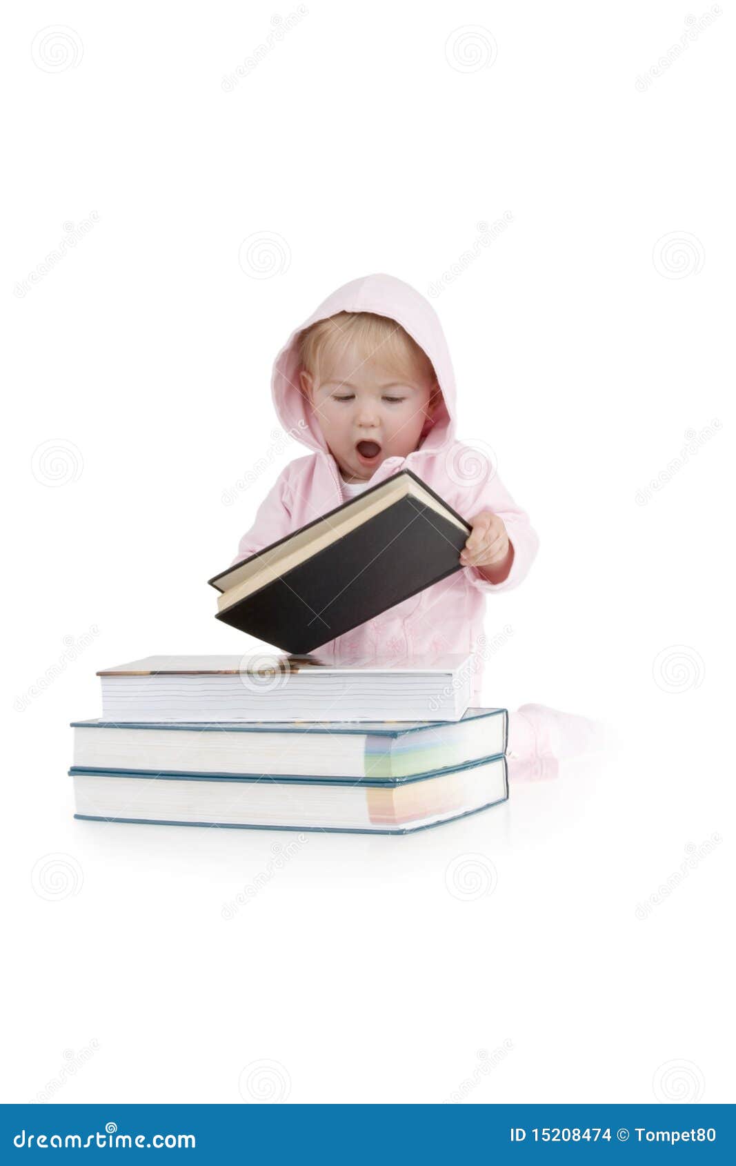 Toddler with books stock photo. Image of cute, happy - 15208474