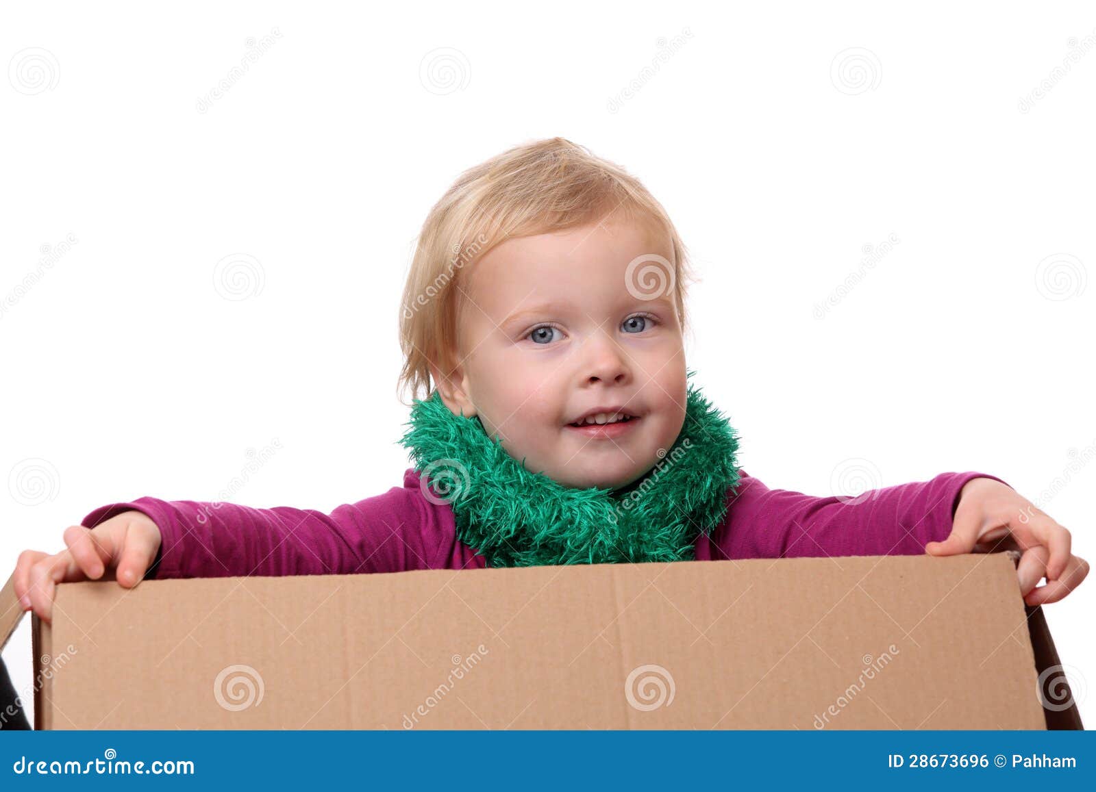 Toddler in box stock photo. Image of move, flat, girl - 28673696