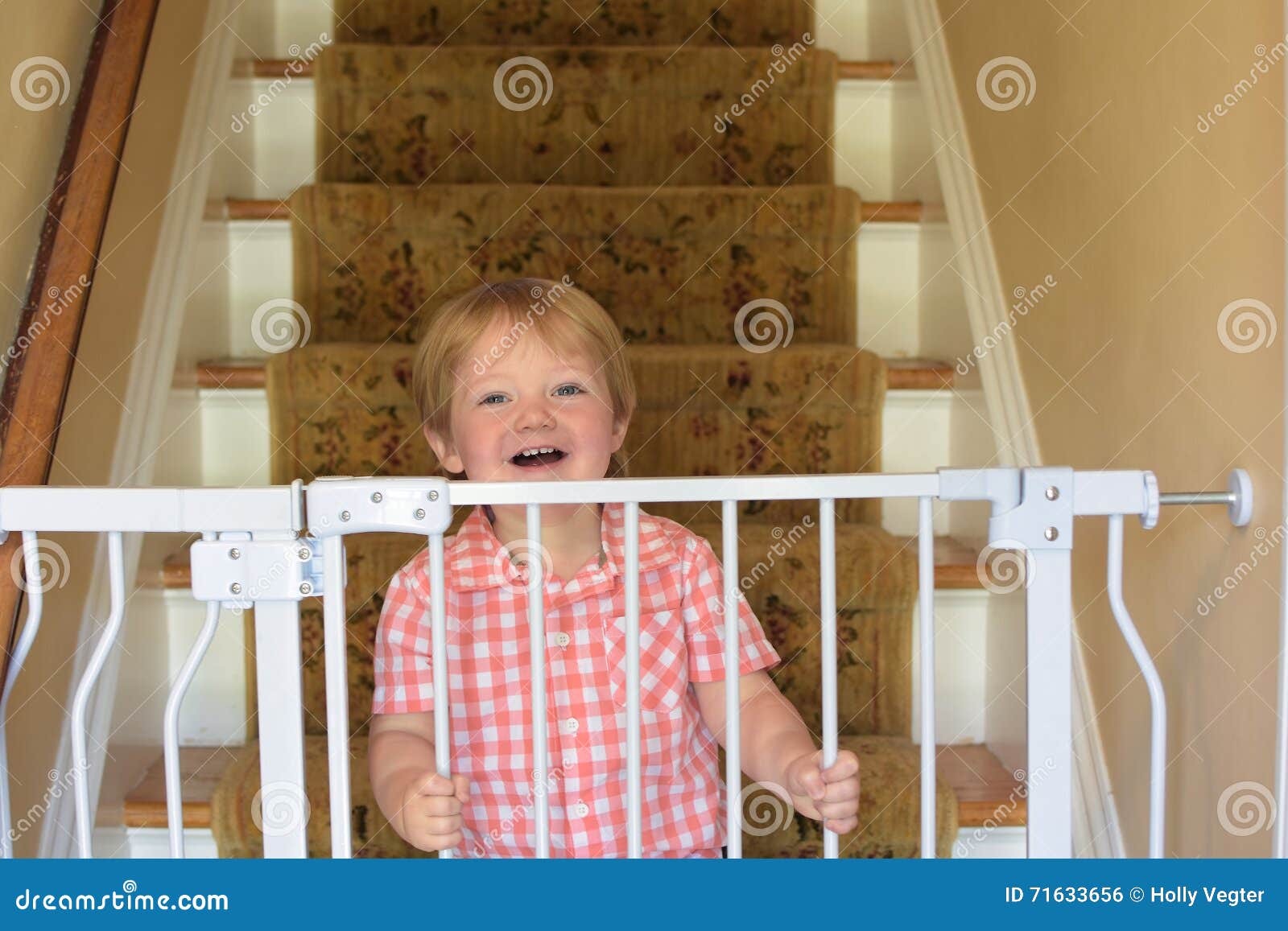 Toddler Boy Behind Baby Gates Stock Photo - Image of home, cute: 71633656