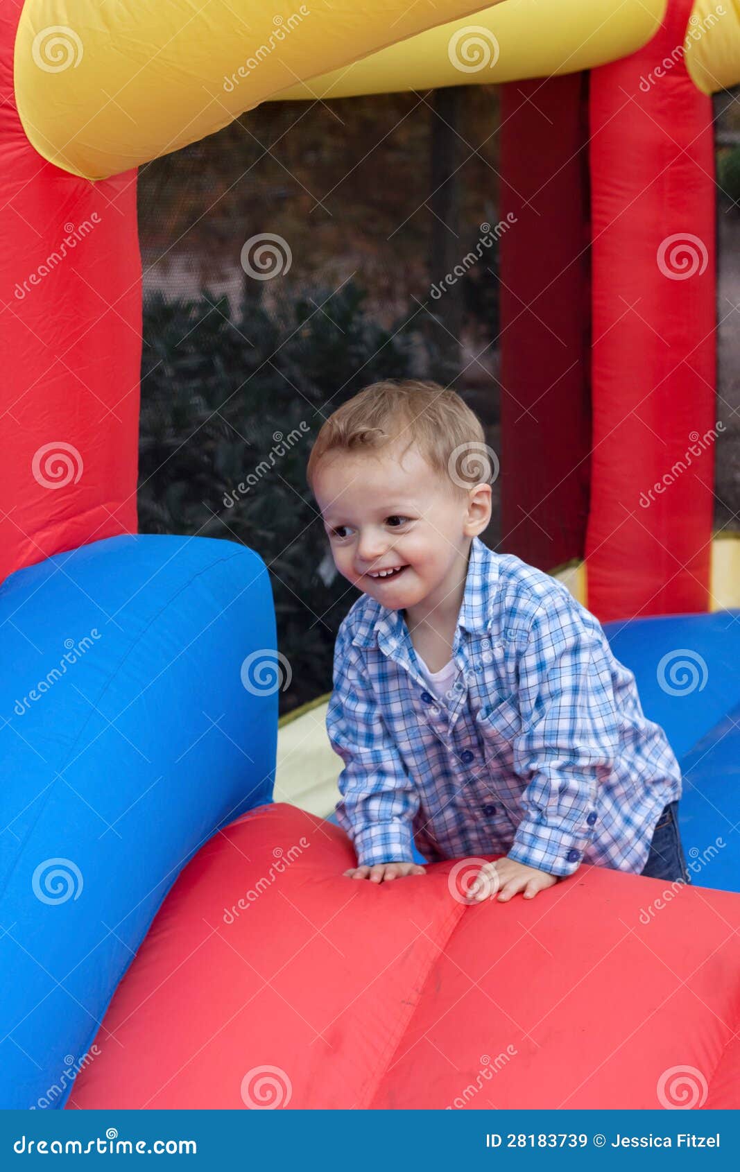 Toddler Boy in Bounce House Stock Image - Image of play, playing: 28183739