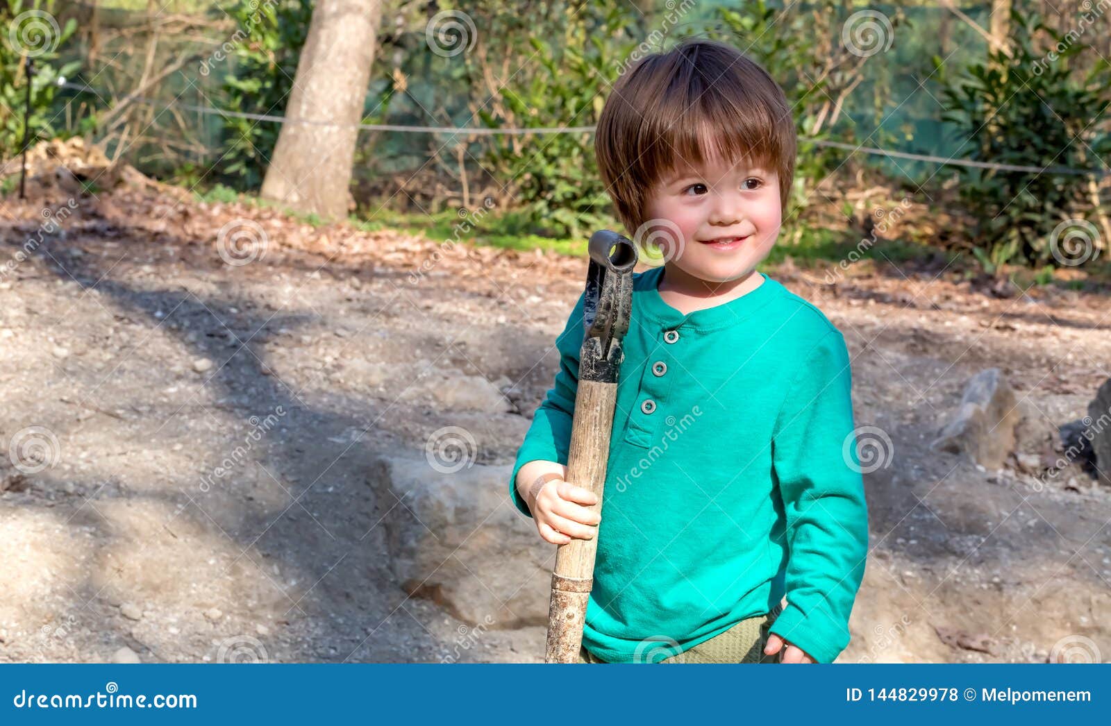 Toddler Boy Digging with a Shovel Stock Photo - Image of cute, asian ...