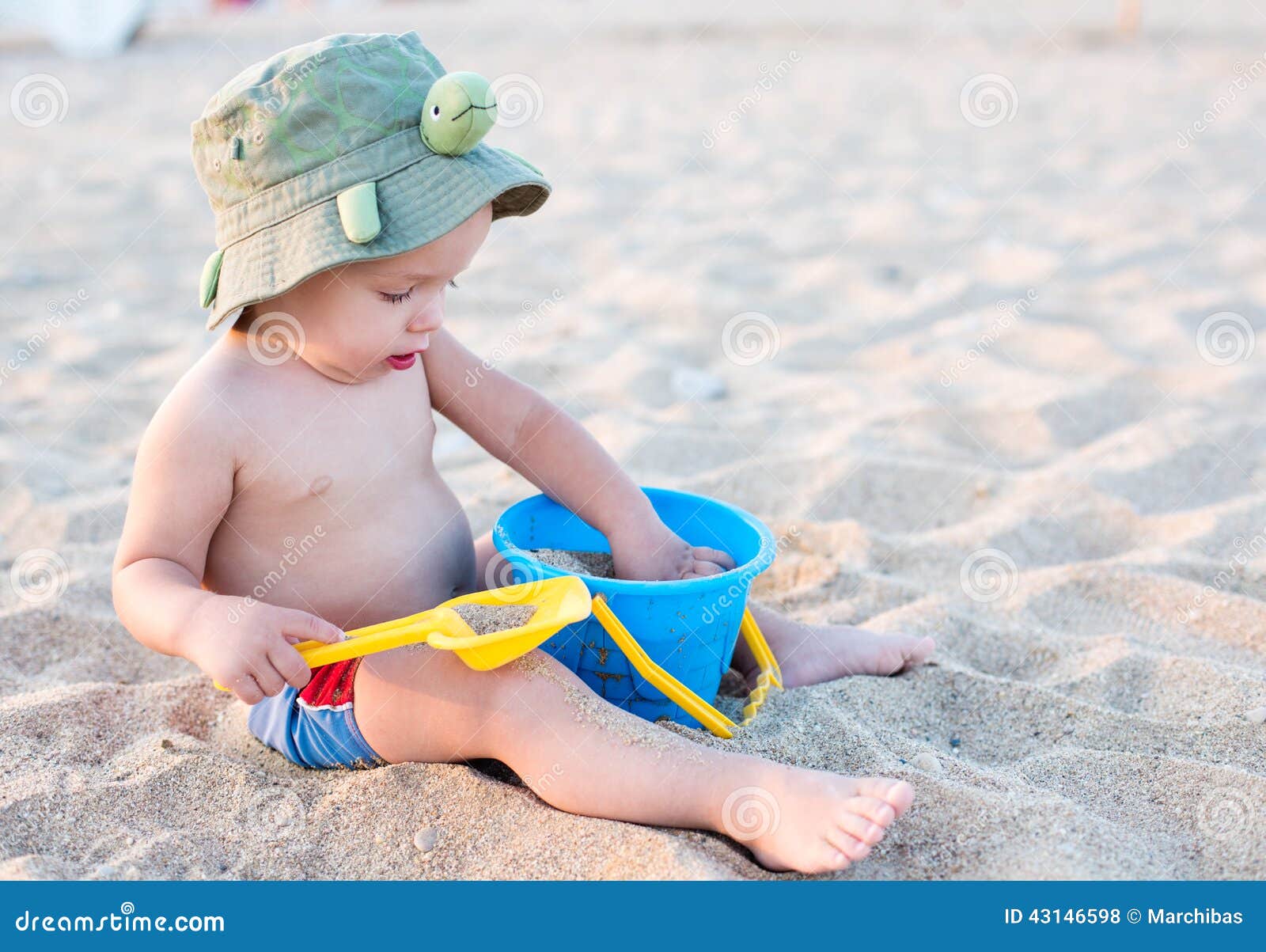 Toddler Boy Playing on the Beach Stock Photo - Image of preschooler ...