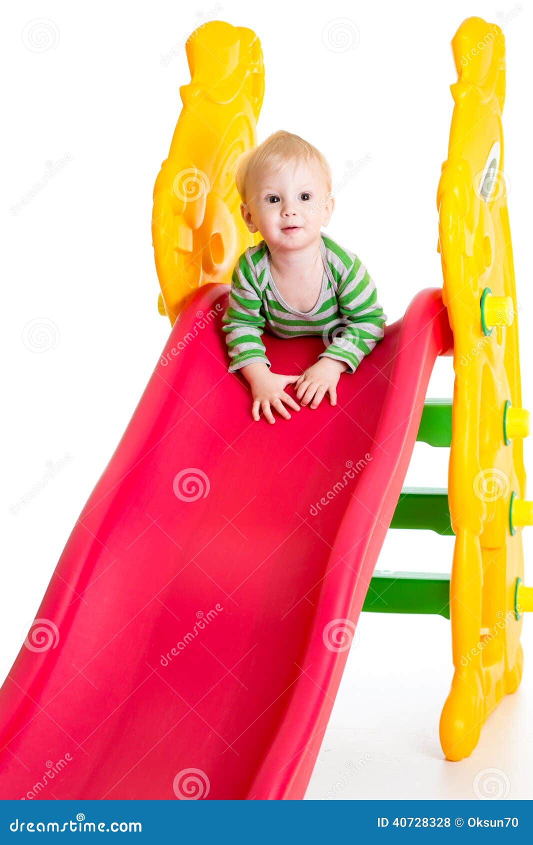 Toddler Boy Playing on the Slide Stock Photo - Image of happy, game ...
