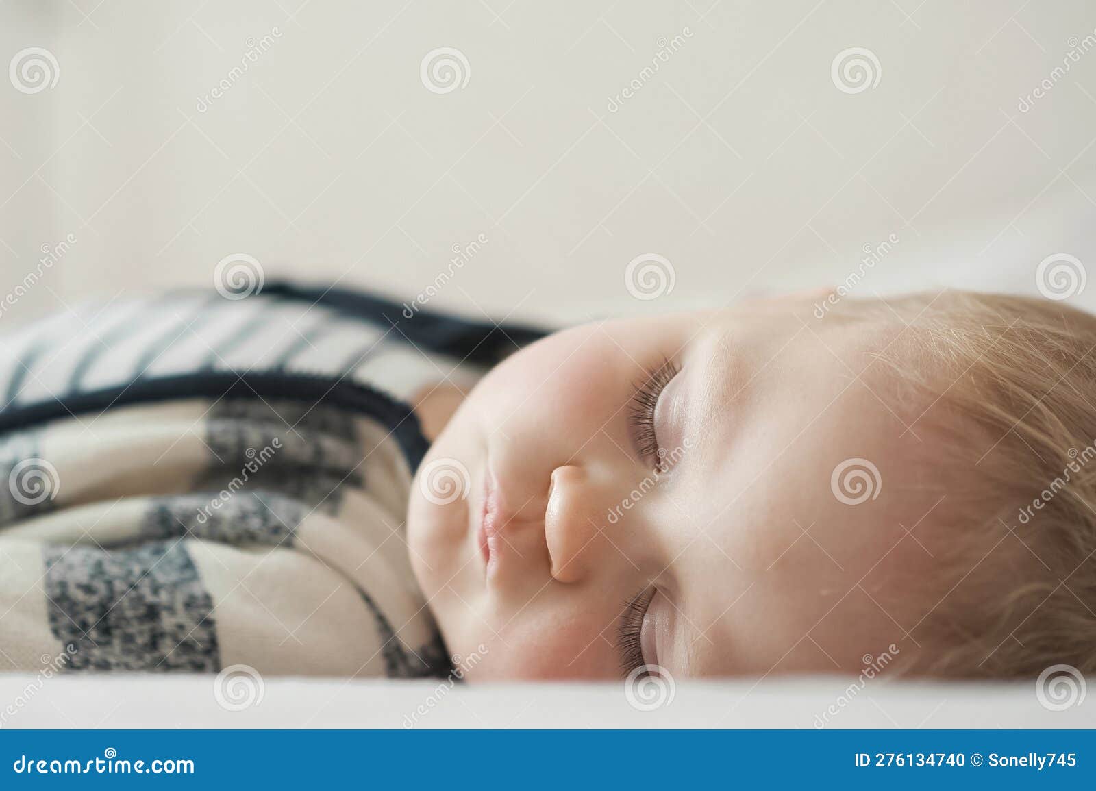 Toddler Boy Sleeping Close-up. Bedtime. Selective Focus Stock Photo ...