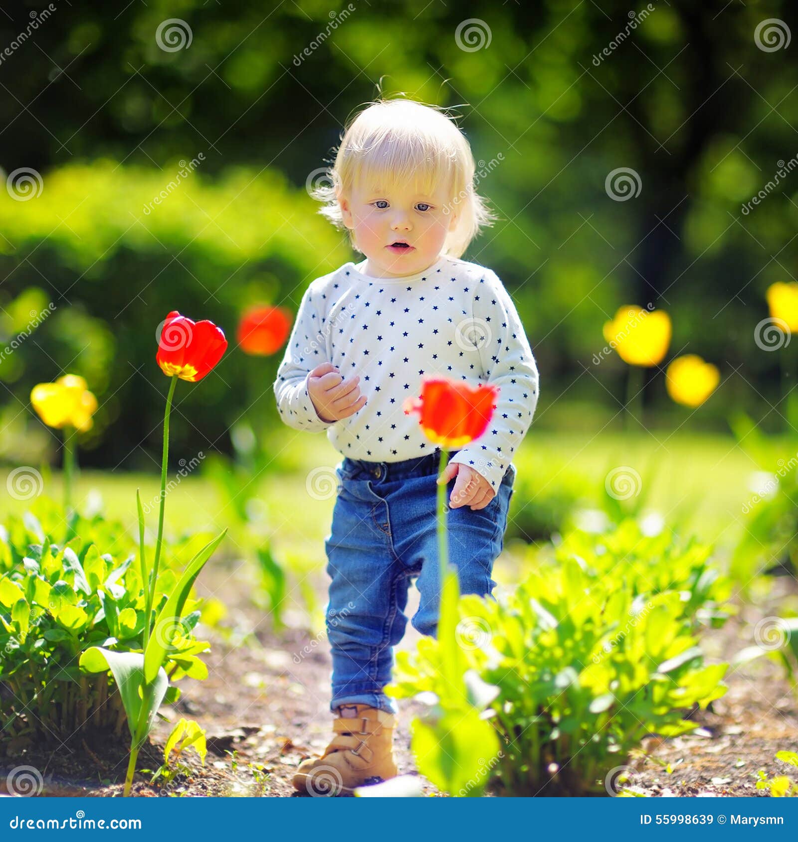 Toddler Boy Walking in the Garden Stock Image - Image of infant ...
