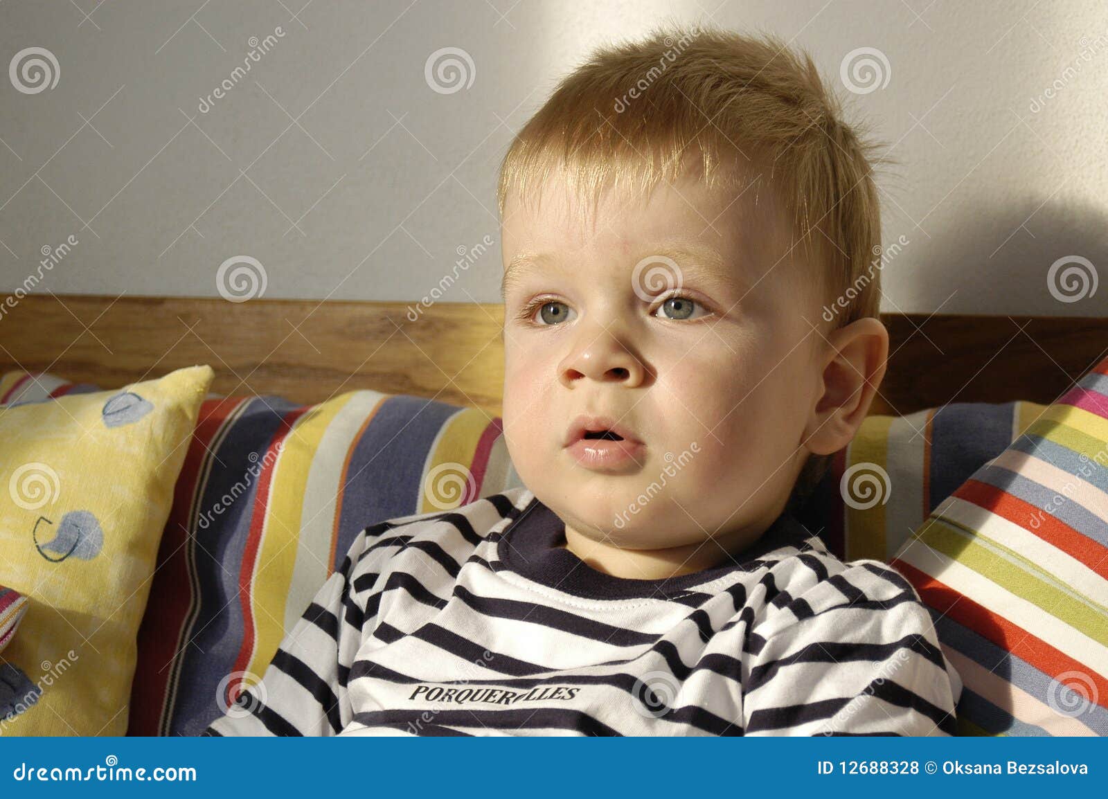 Toddler boy watches TV stock photo. Image of pretty, watching - 12688328