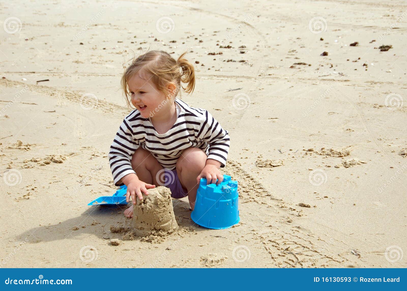 Toddler Building a Sand Castle Stock Image - Image of beach, summer ...
