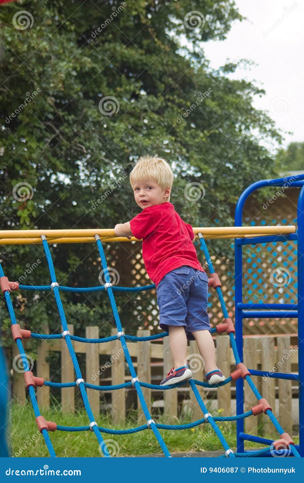 Toddler climbing on frame stock image. Image of ropes - 9406087