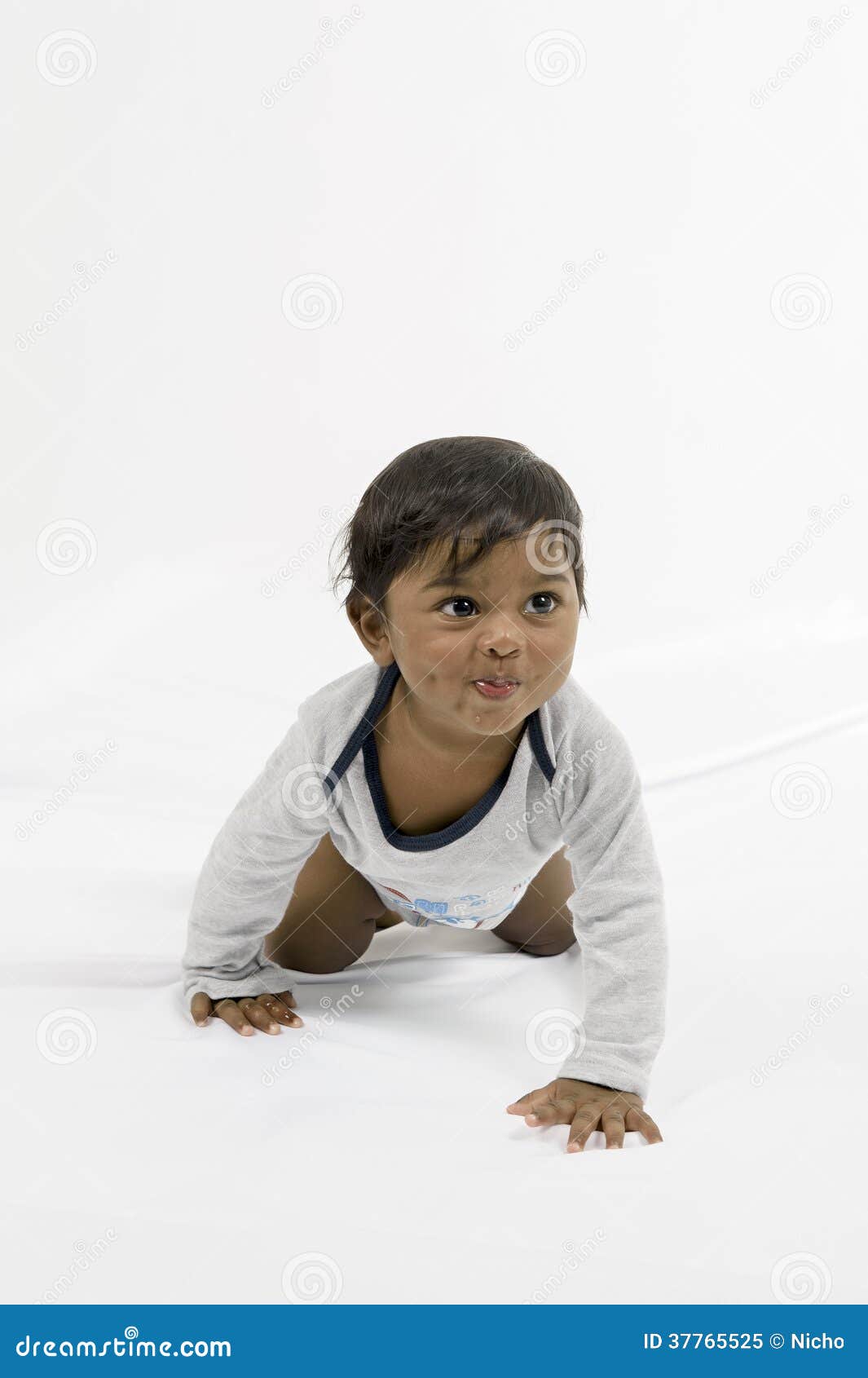 Toddler crawling forward. stock image. Image of focus - 37765525