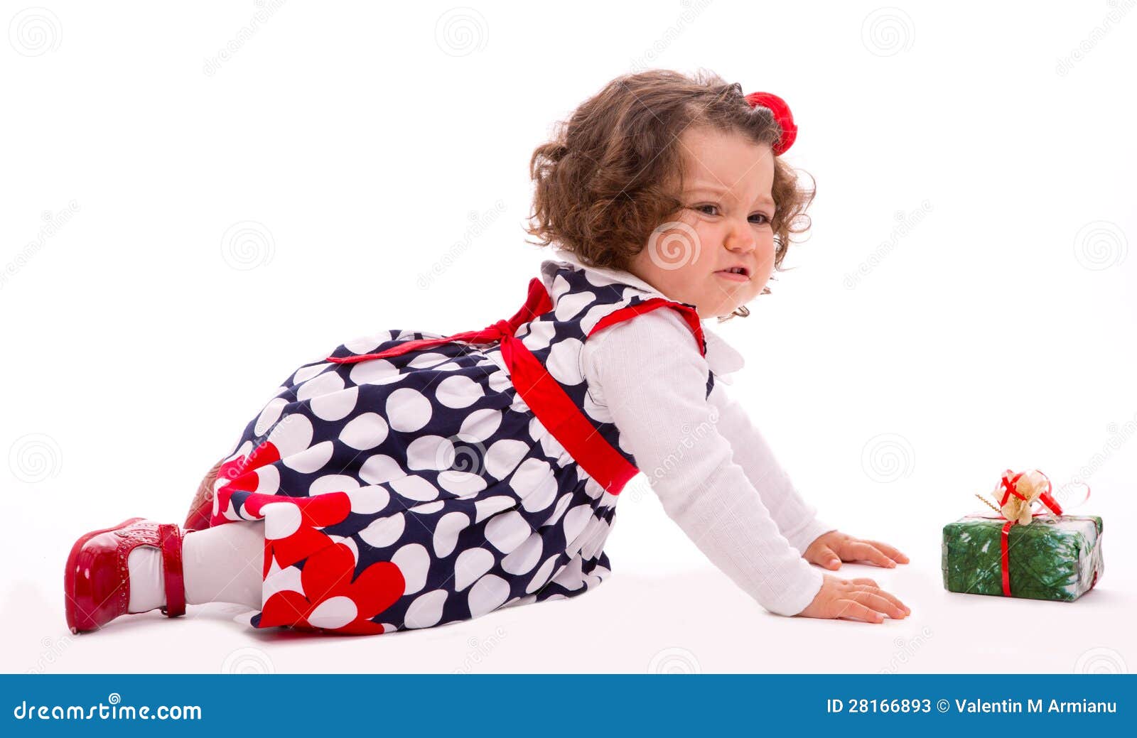 Toddler Crying Over Present Box Stock Image - Image of holiday ...