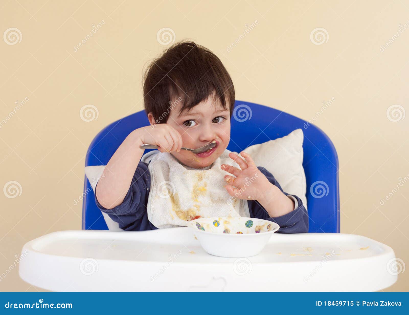 Child eating stock image. Image of child, independent - 18459715