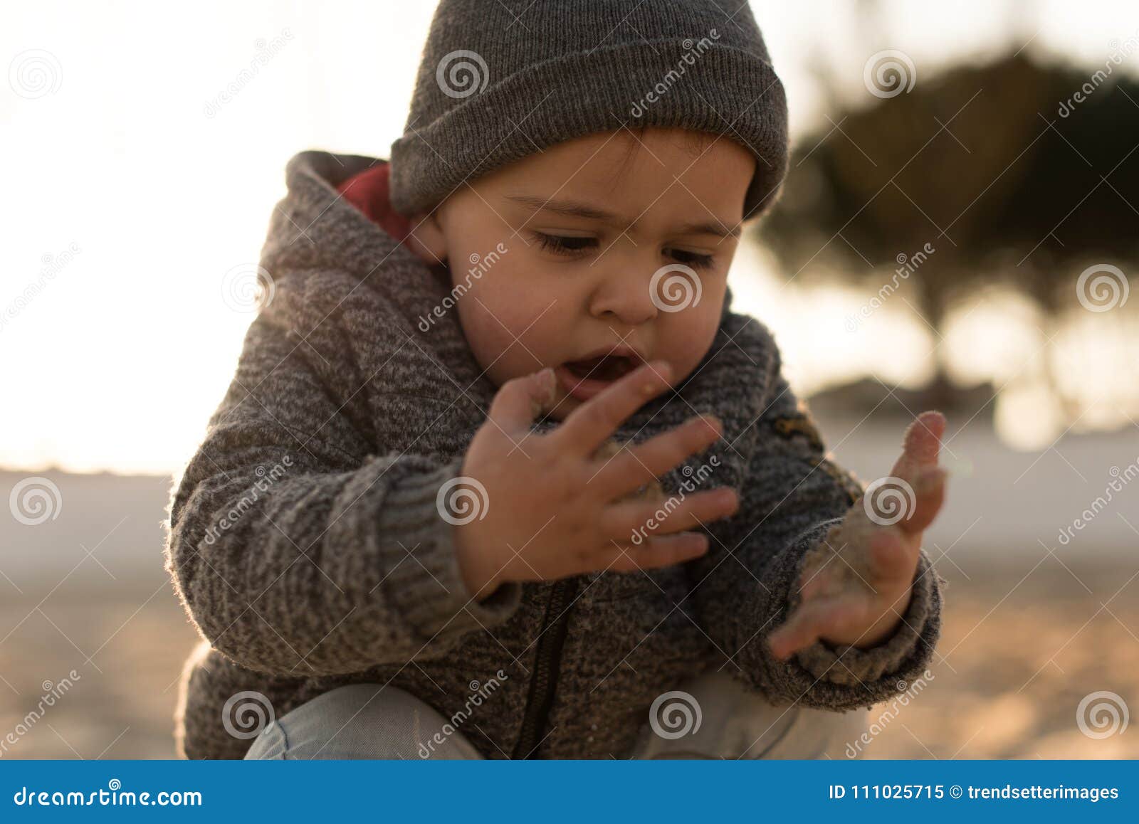 Toddler exploring Nature stock image. Image of play - 111025715