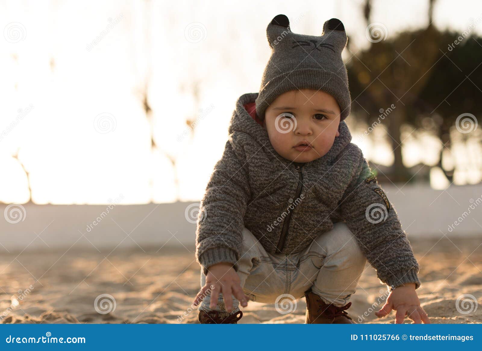 Toddler exploring Nature stock photo. Image of sand - 111025766