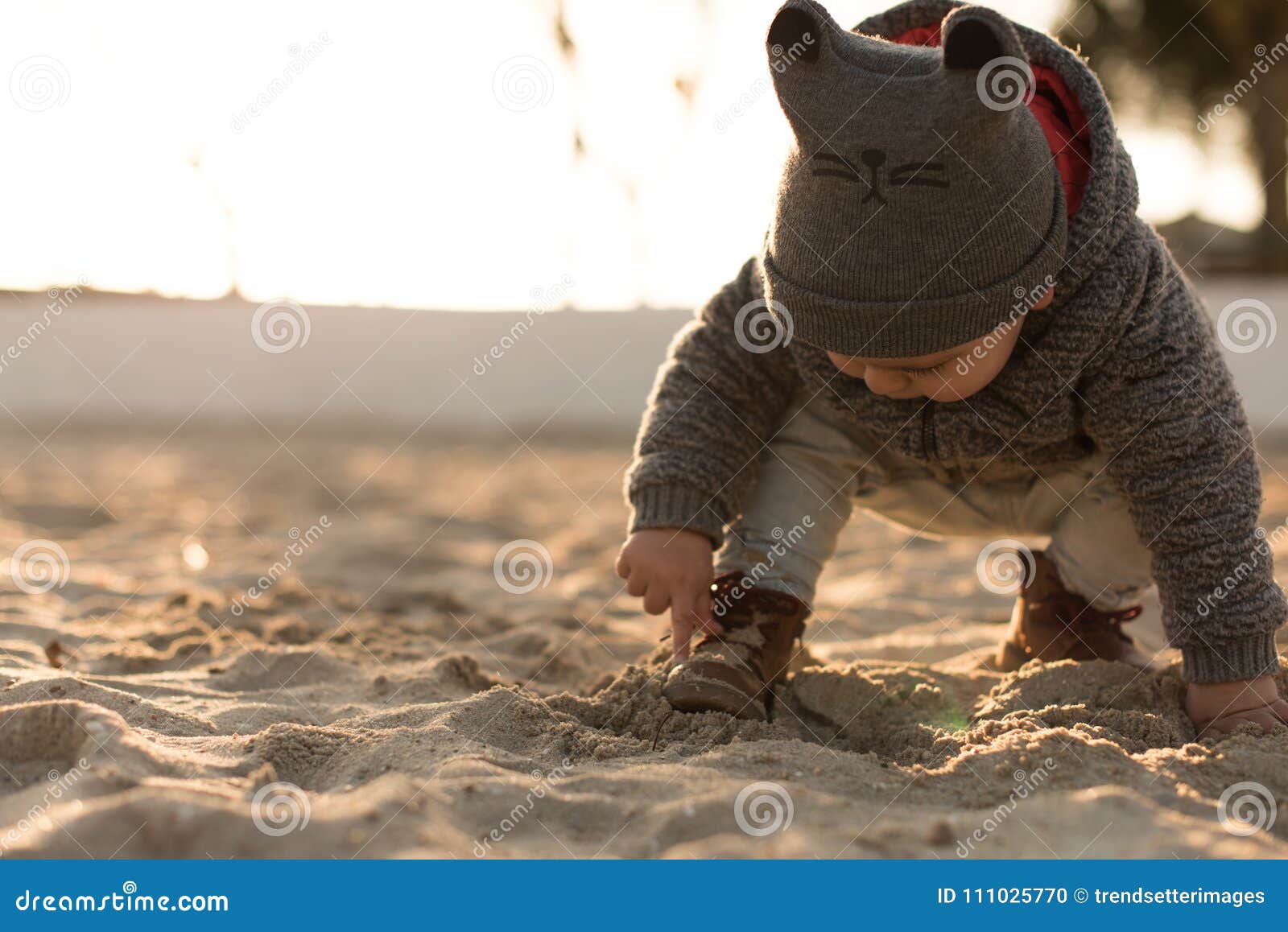 Toddler exploring Nature stock photo. Image of park - 111025770