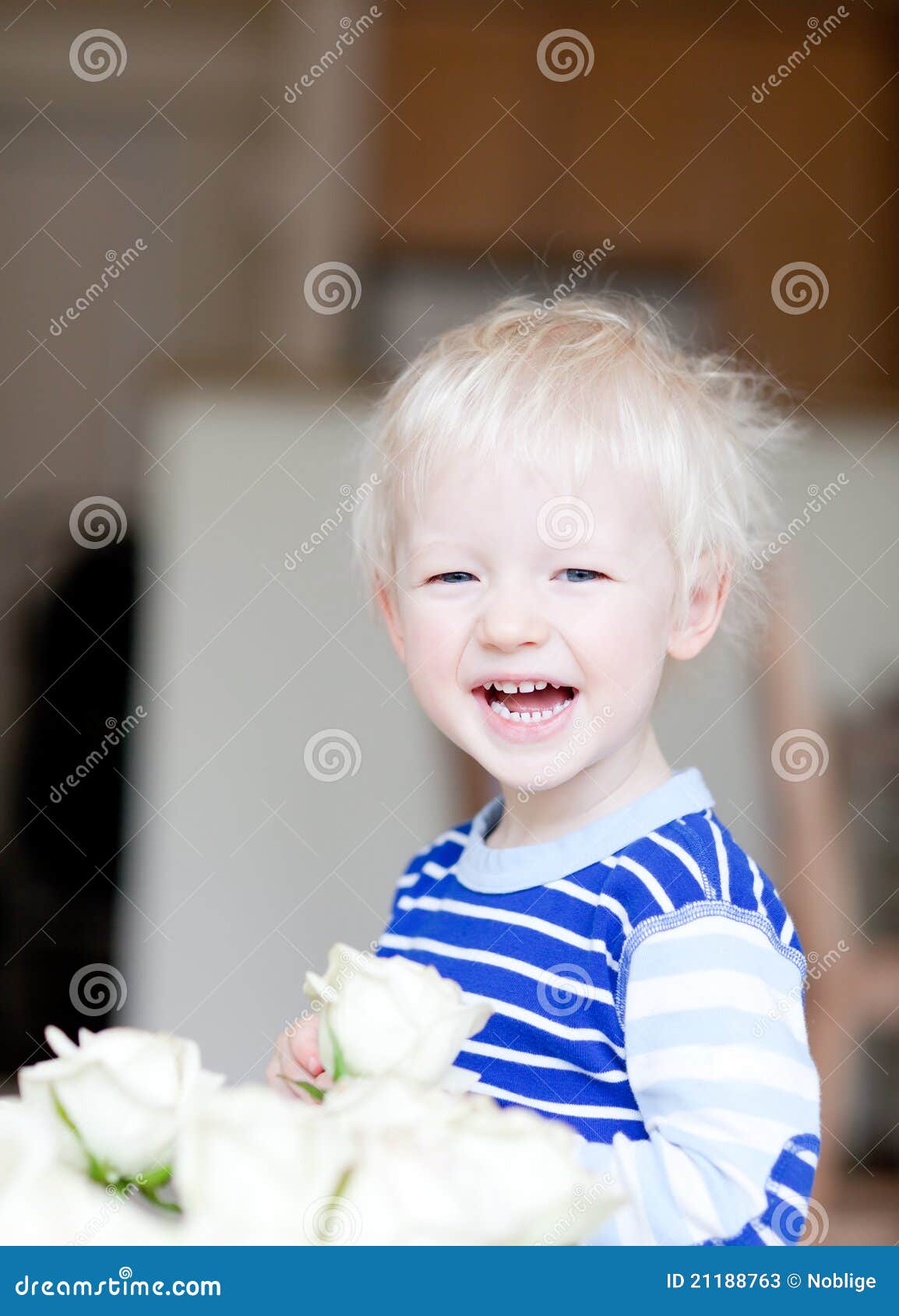 Toddler with flower stock image. Image of play, happy - 21188763