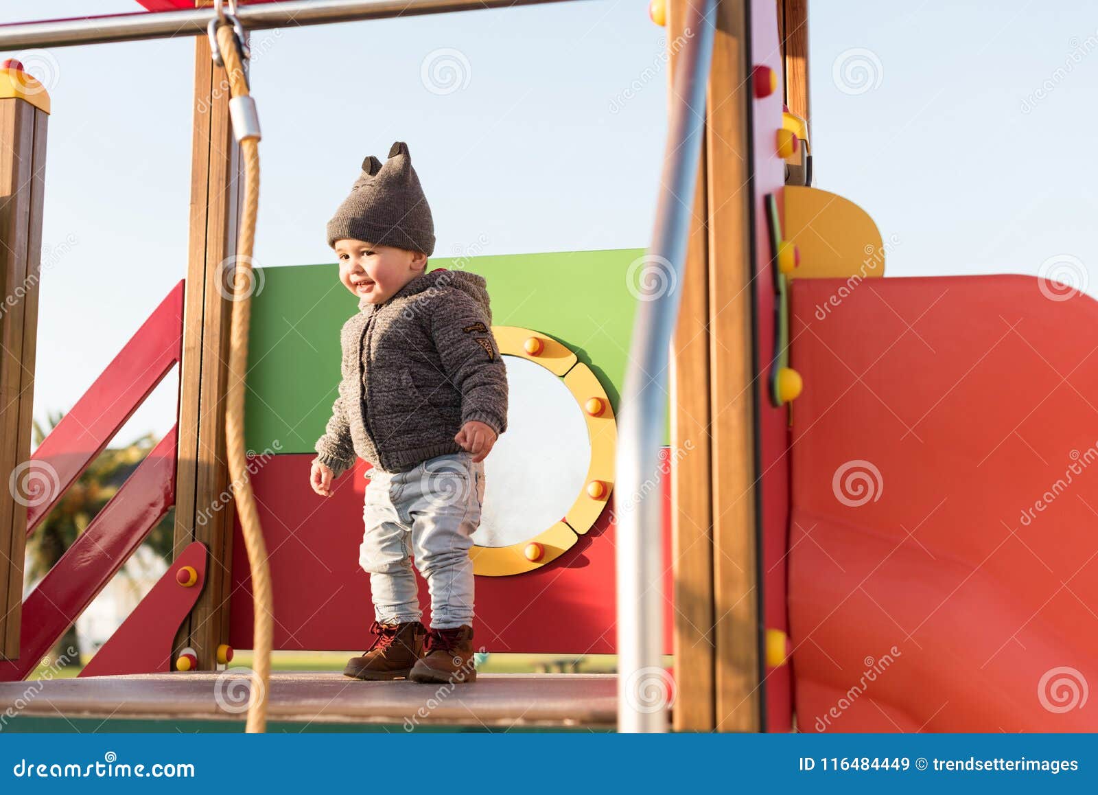 Toddler having fun stock image. Image of outside, park - 116484449