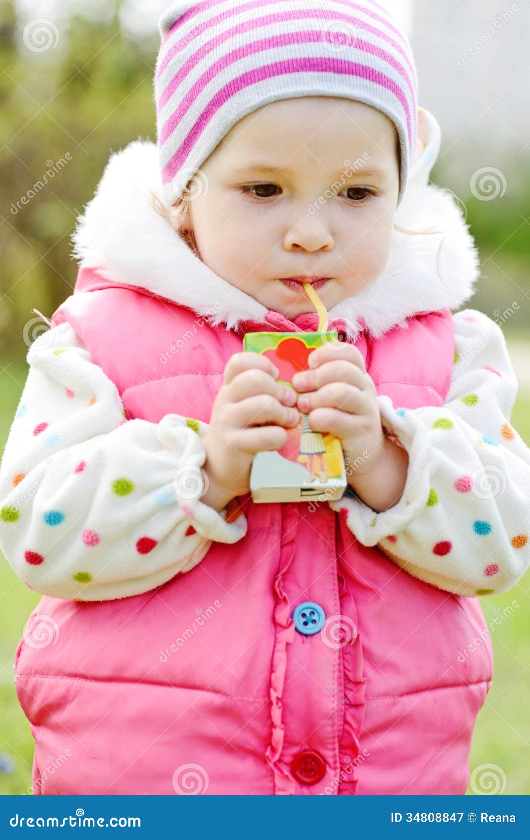 Toddler with juice stock image. Image of delicious, fall - 34808847