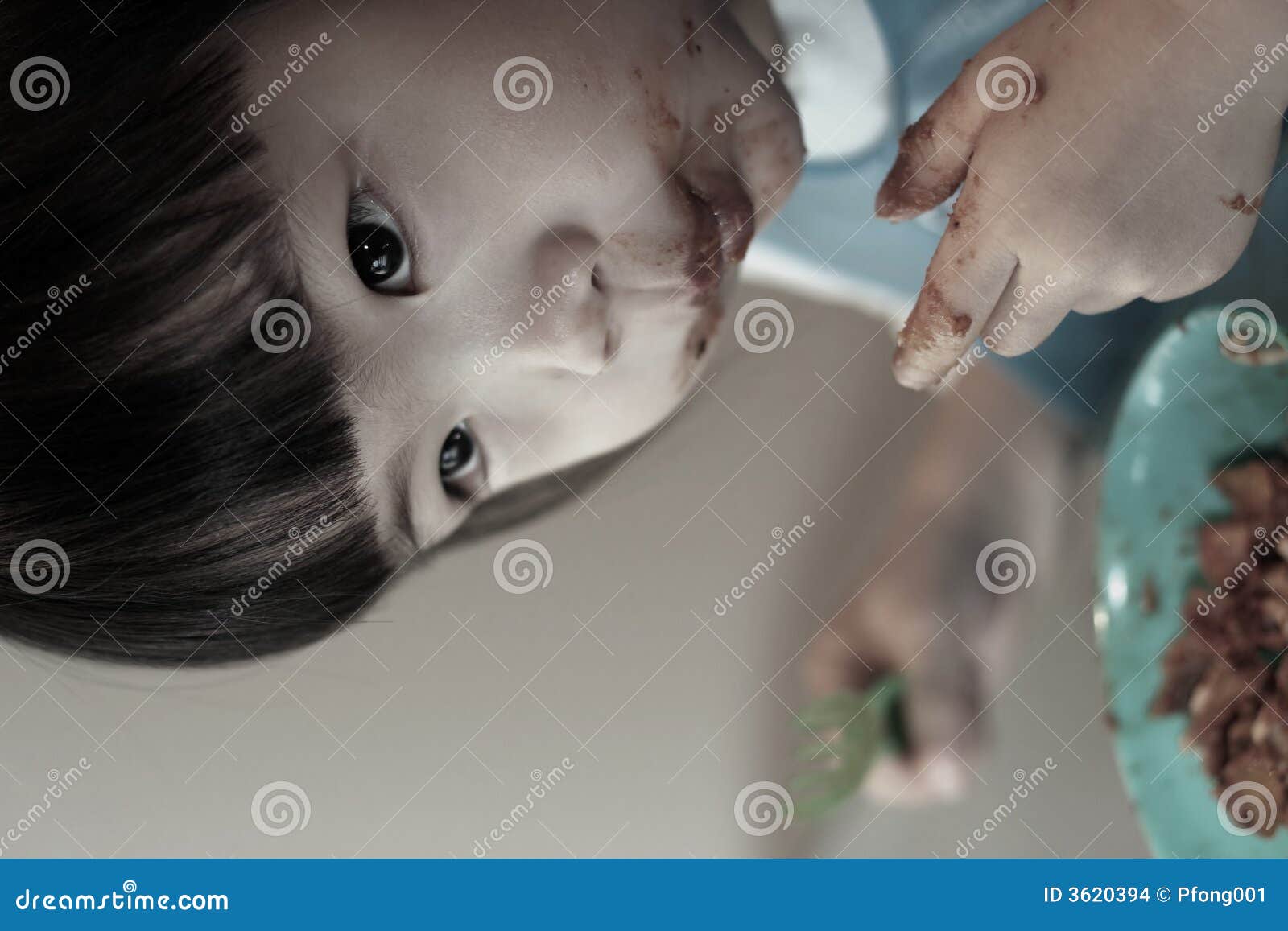Toddler Messy Eating stock photo. Image of child, chinese - 3620394