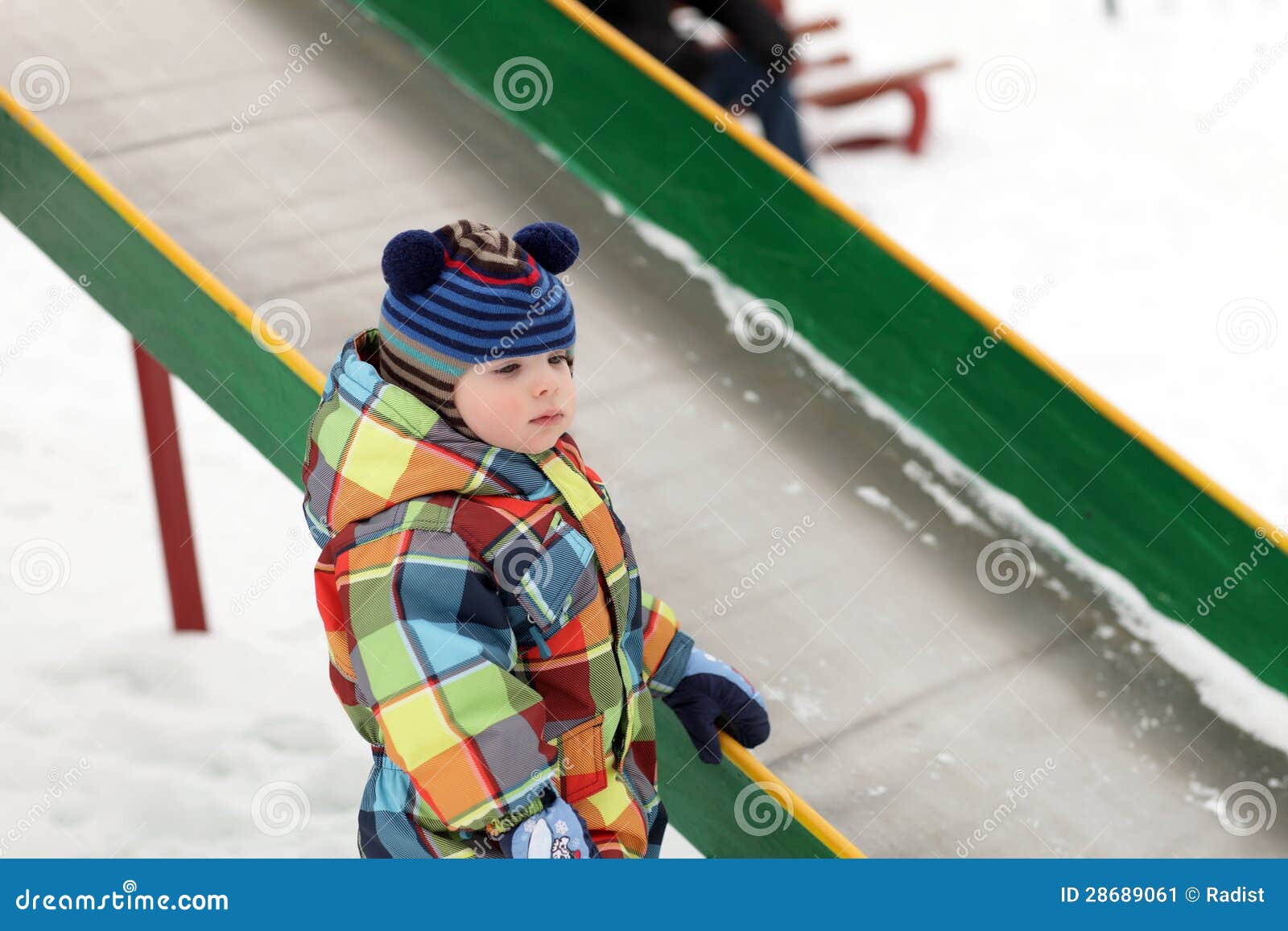 Toddler near slide stock image. Image of childhood, baby - 28689061
