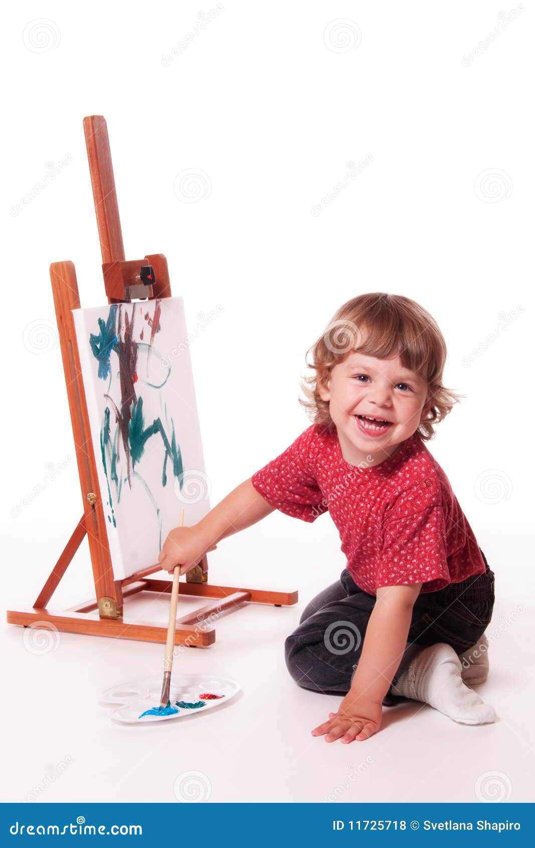 Toddler painter stock photo. Image of female, creating - 11725718