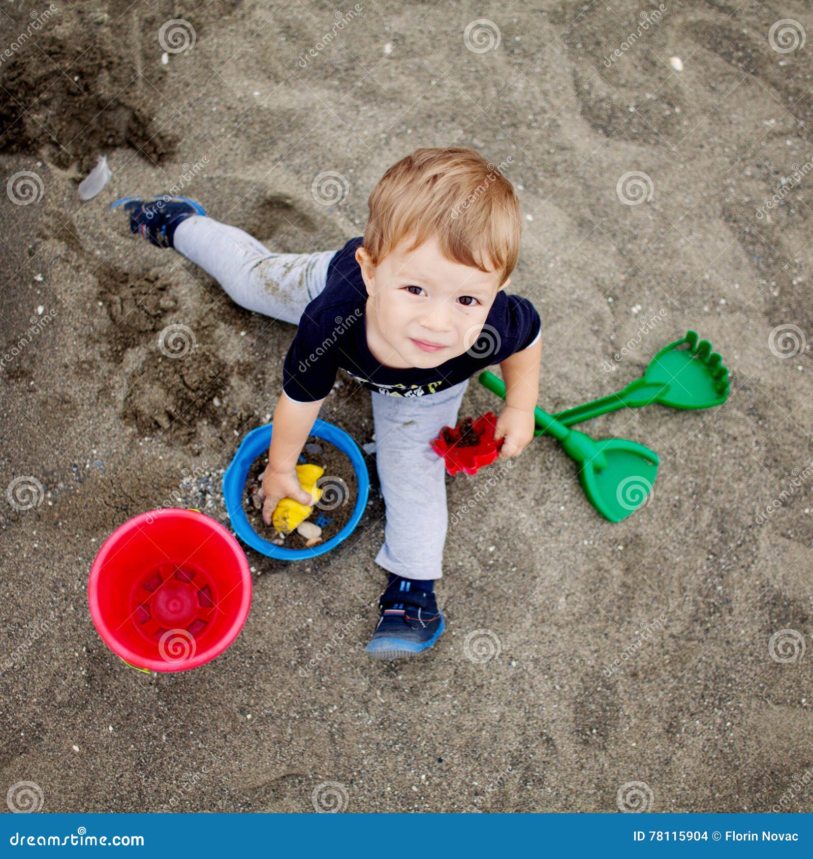 Toddler Playing on the Beach Stock Photo - Image of joyful, child: 78115904