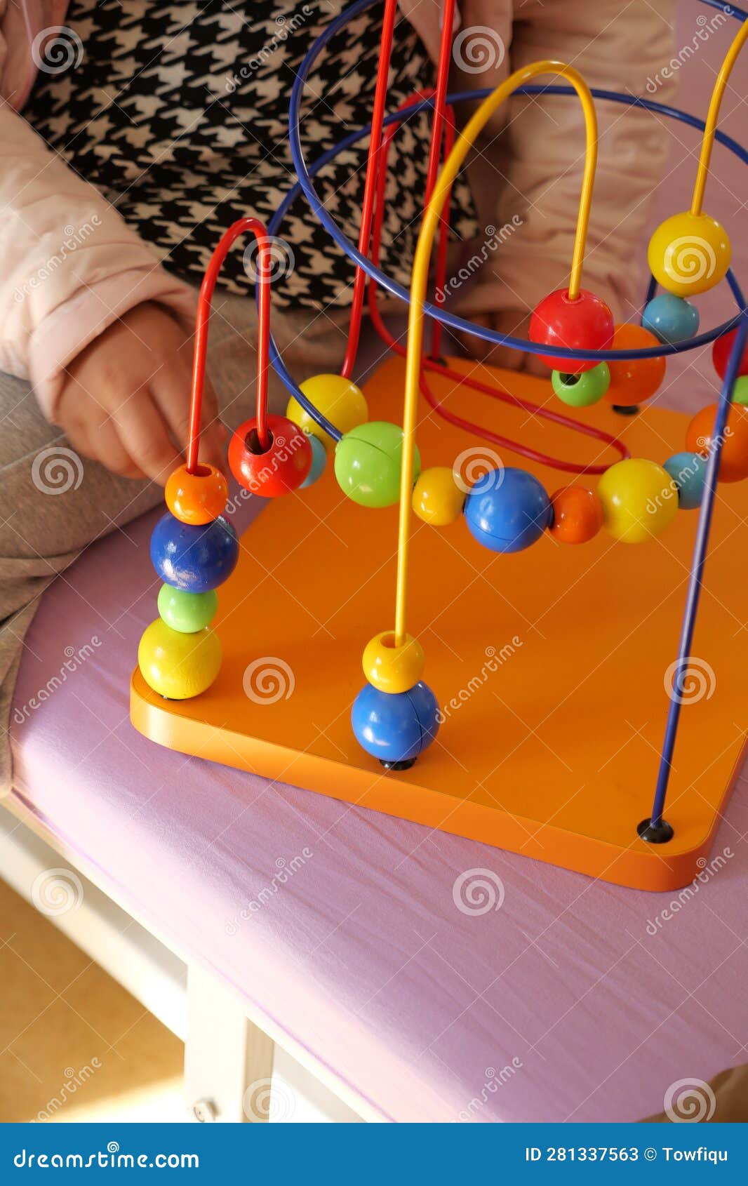 Toddler Playing with Counting Math Learning Toy . Stock Image - Image ...