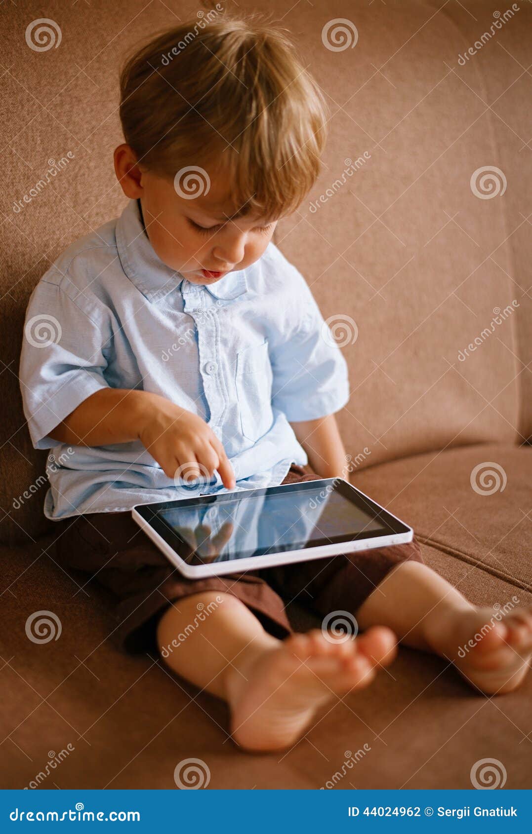 Toddler Playing with a Tablet Computer Stock Photo - Image of child ...