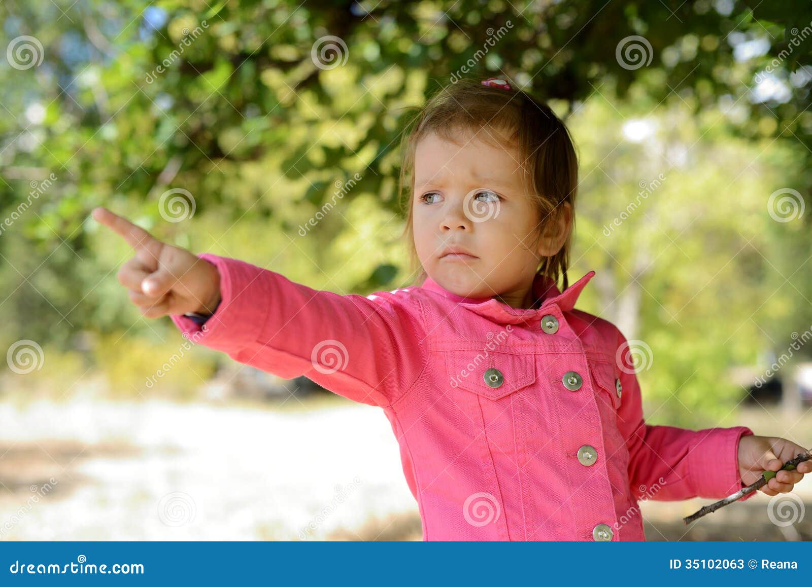 Toddler Pointing with Finger Stock Image - Image of outdoors, happy ...