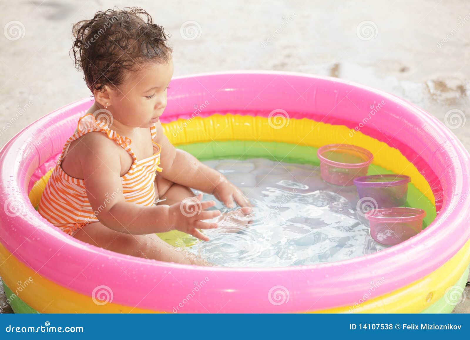 Toddler in a pool stock photo. Image of baby, caucasian - 14107538