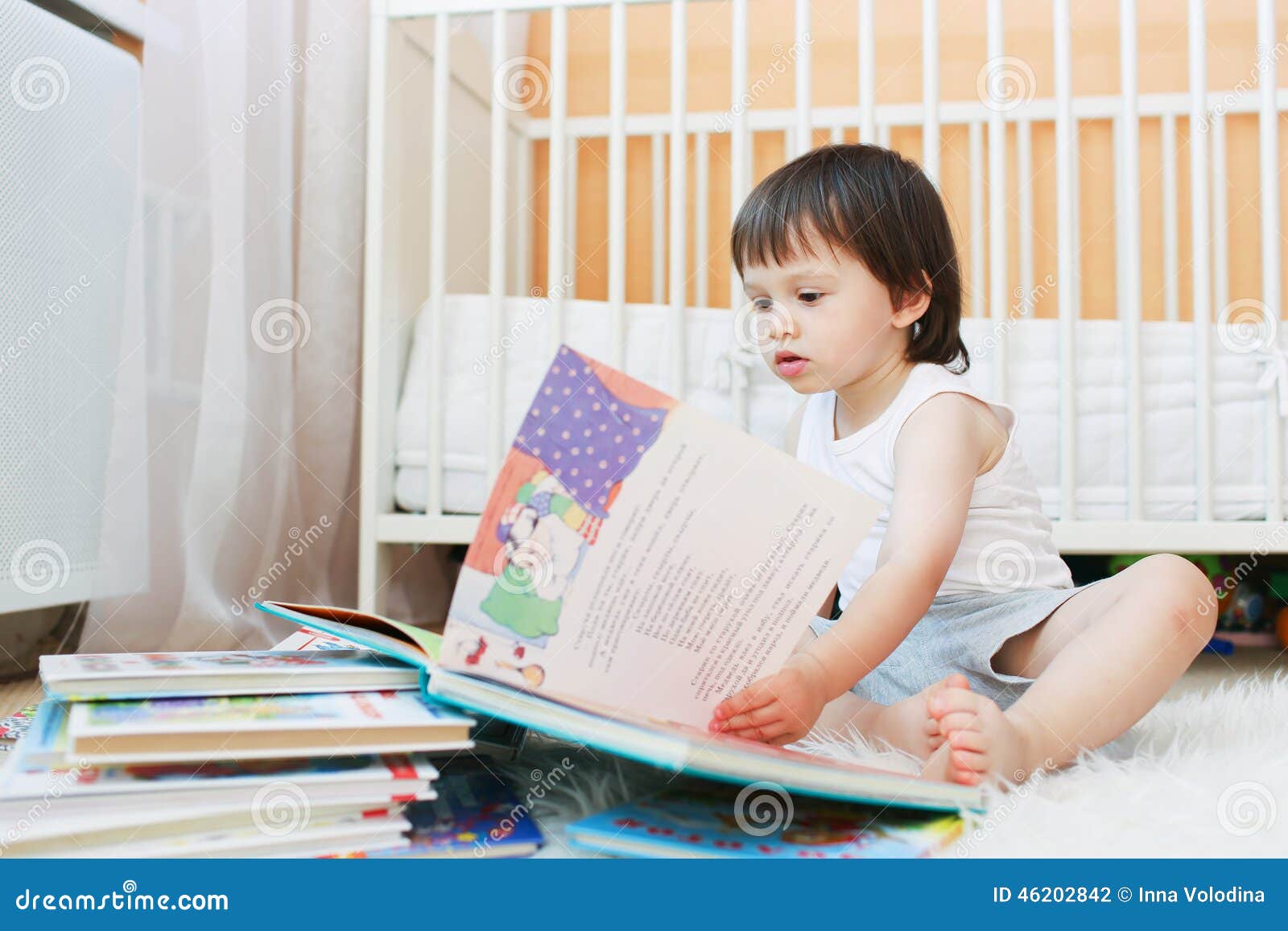 Toddler Reading Book Royalty-Free Stock Image | CartoonDealer.com #13430932