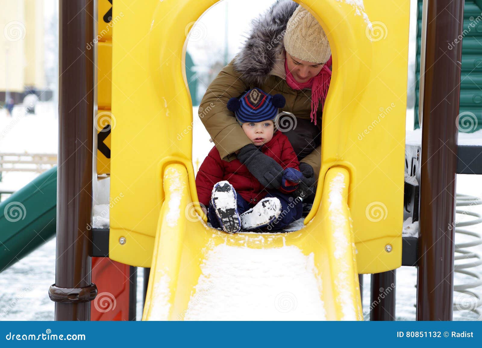 Toddler on slide stock photo. Image of female, cute, little - 80851132