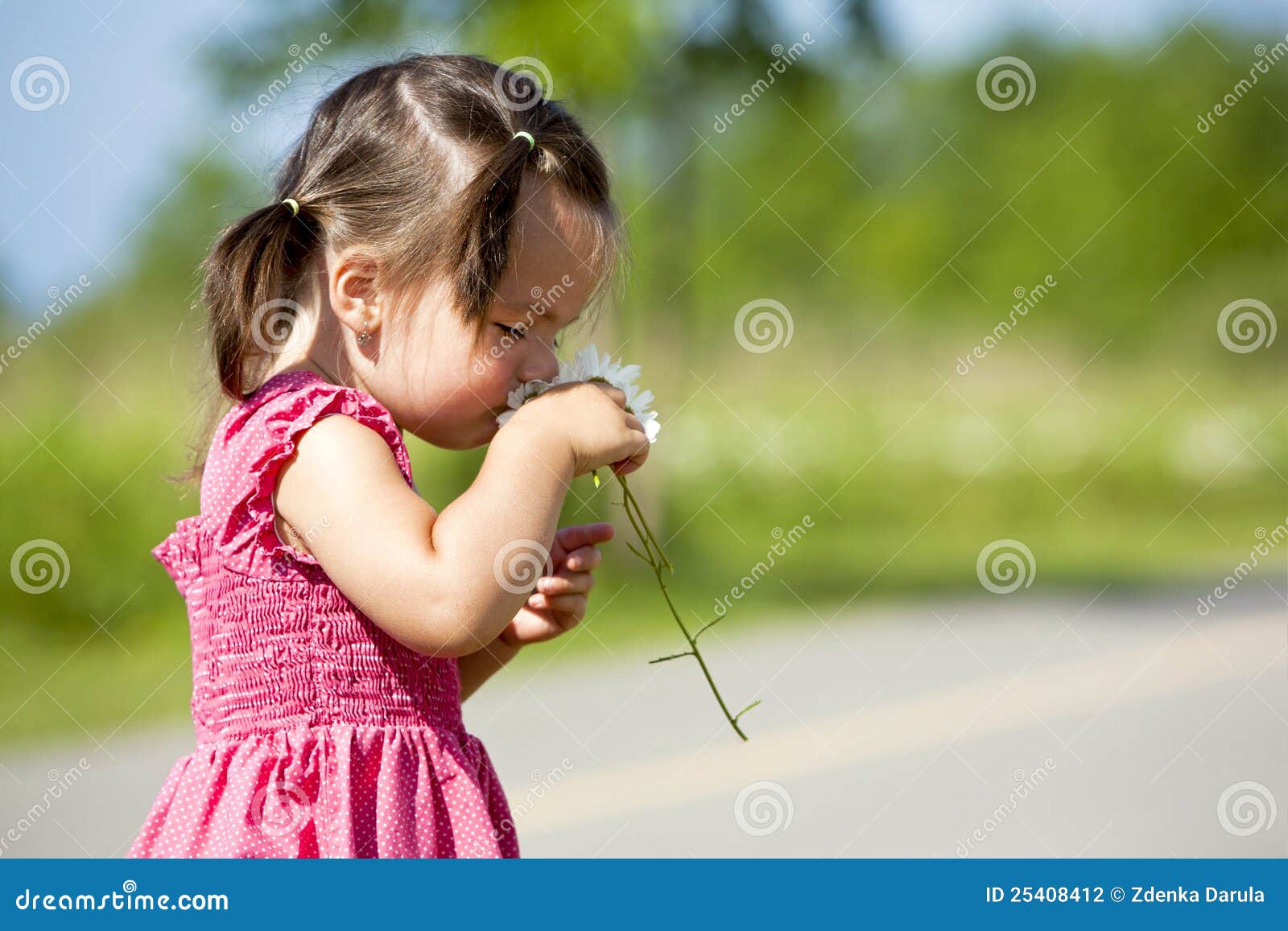 Toddler smelling flower stock photo. Image of human, lifestyle - 25408412