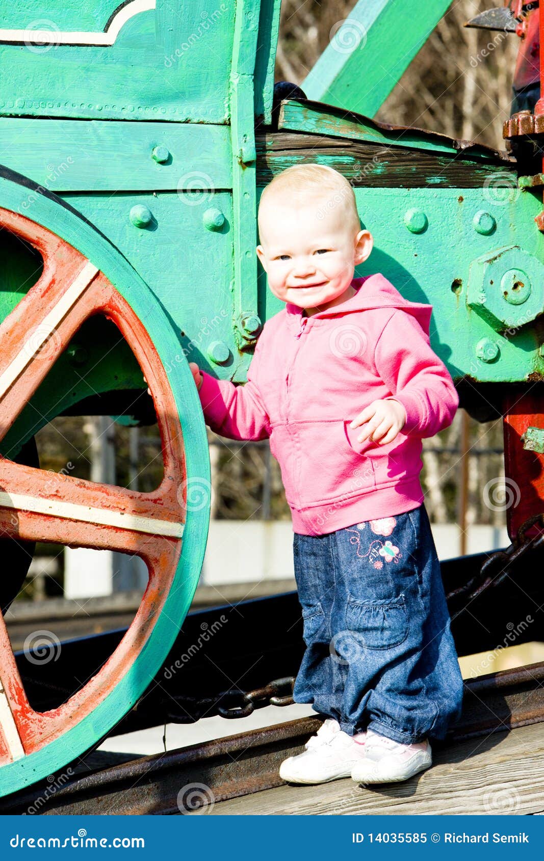 Toddler at steam machine stock image. Image of infant - 14035585